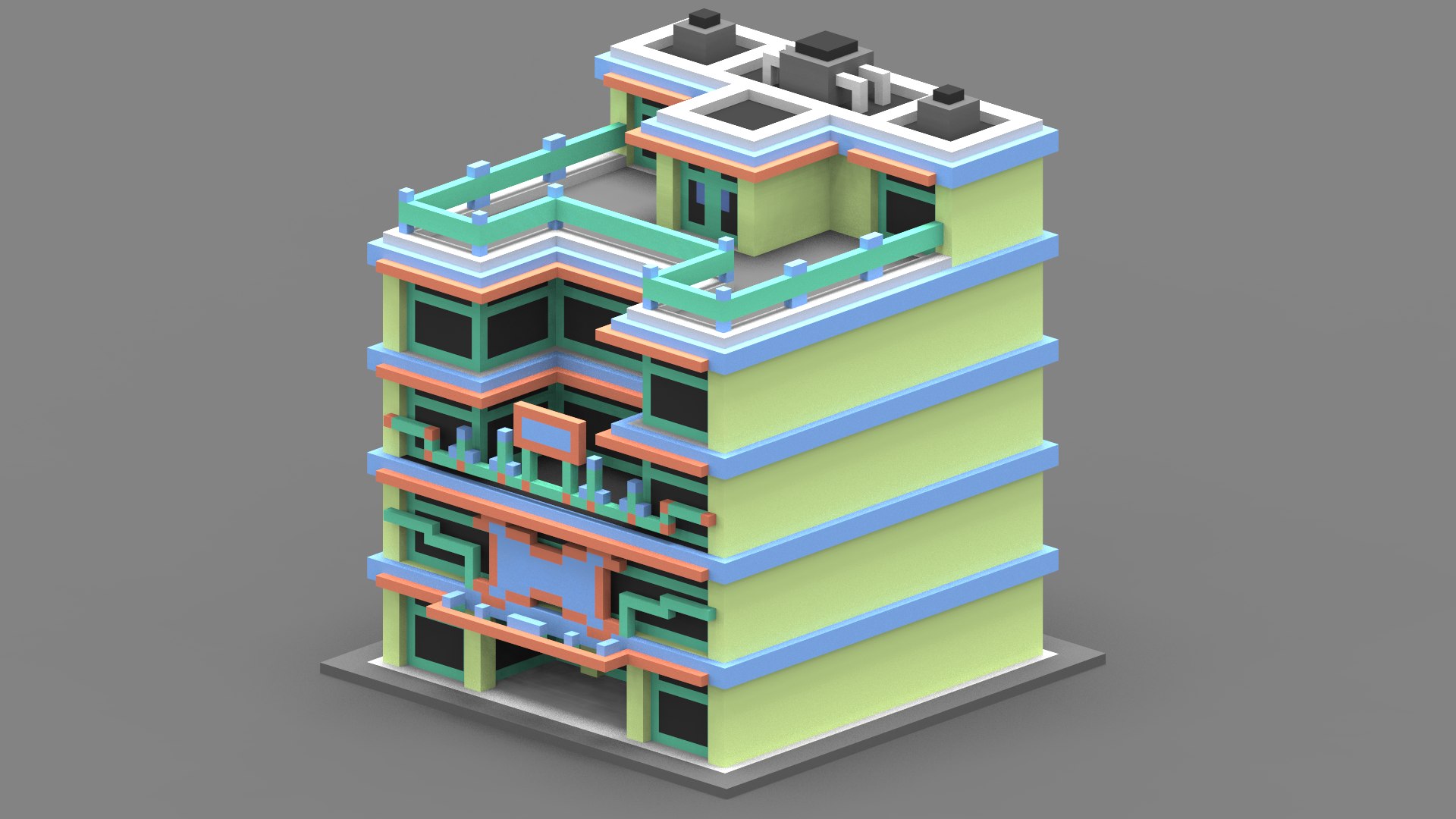 Voxel house 3D model - TurboSquid 1352808