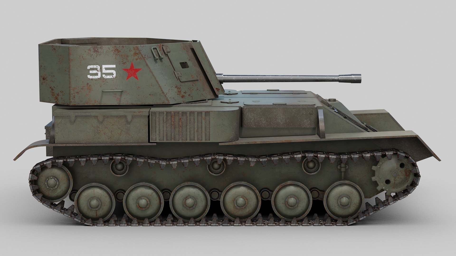 3D Ww2 Zsu 37 Gun - TurboSquid 1700757