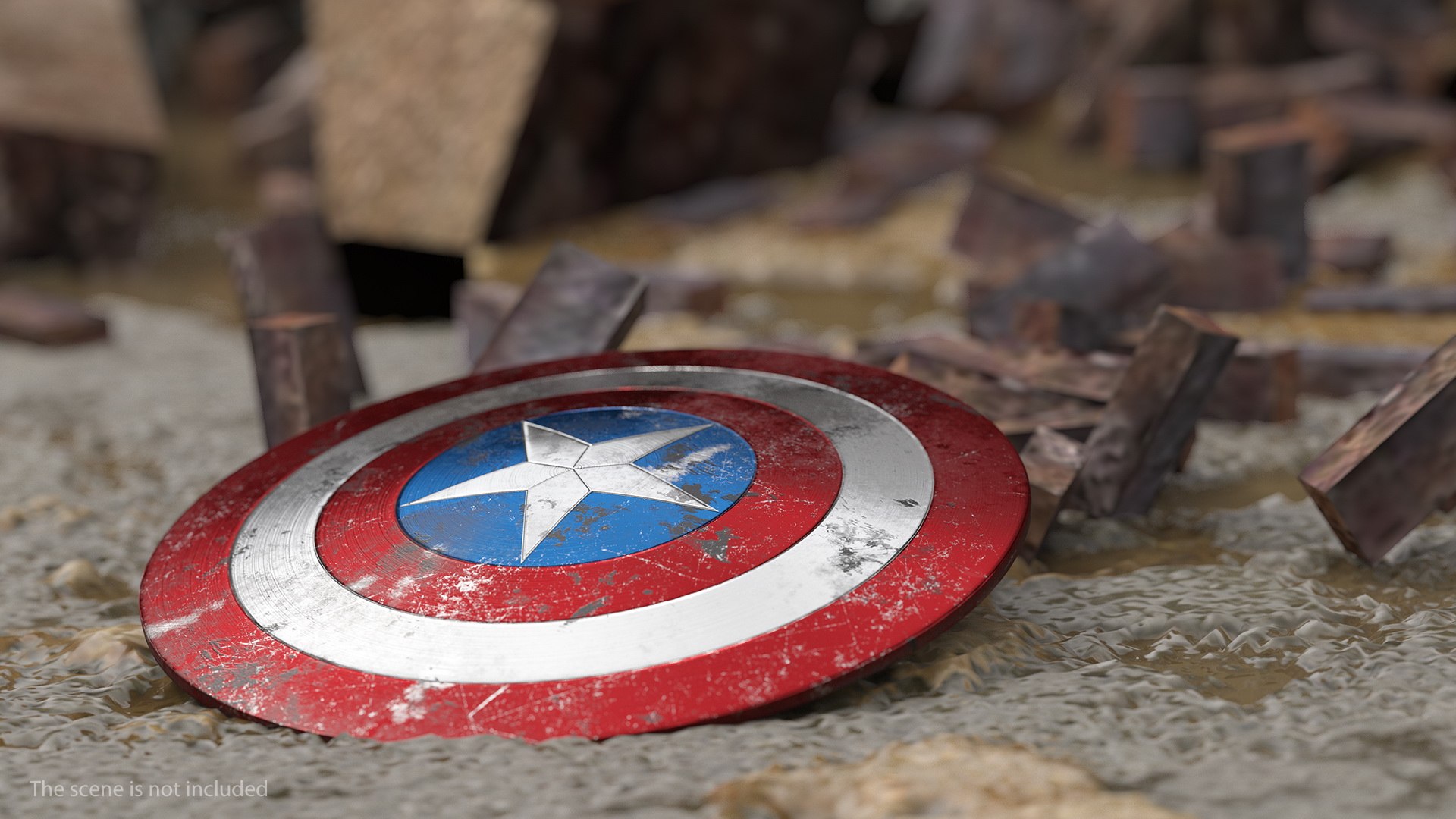 Captain America Damaged Shield 3D - TurboSquid 1452134
