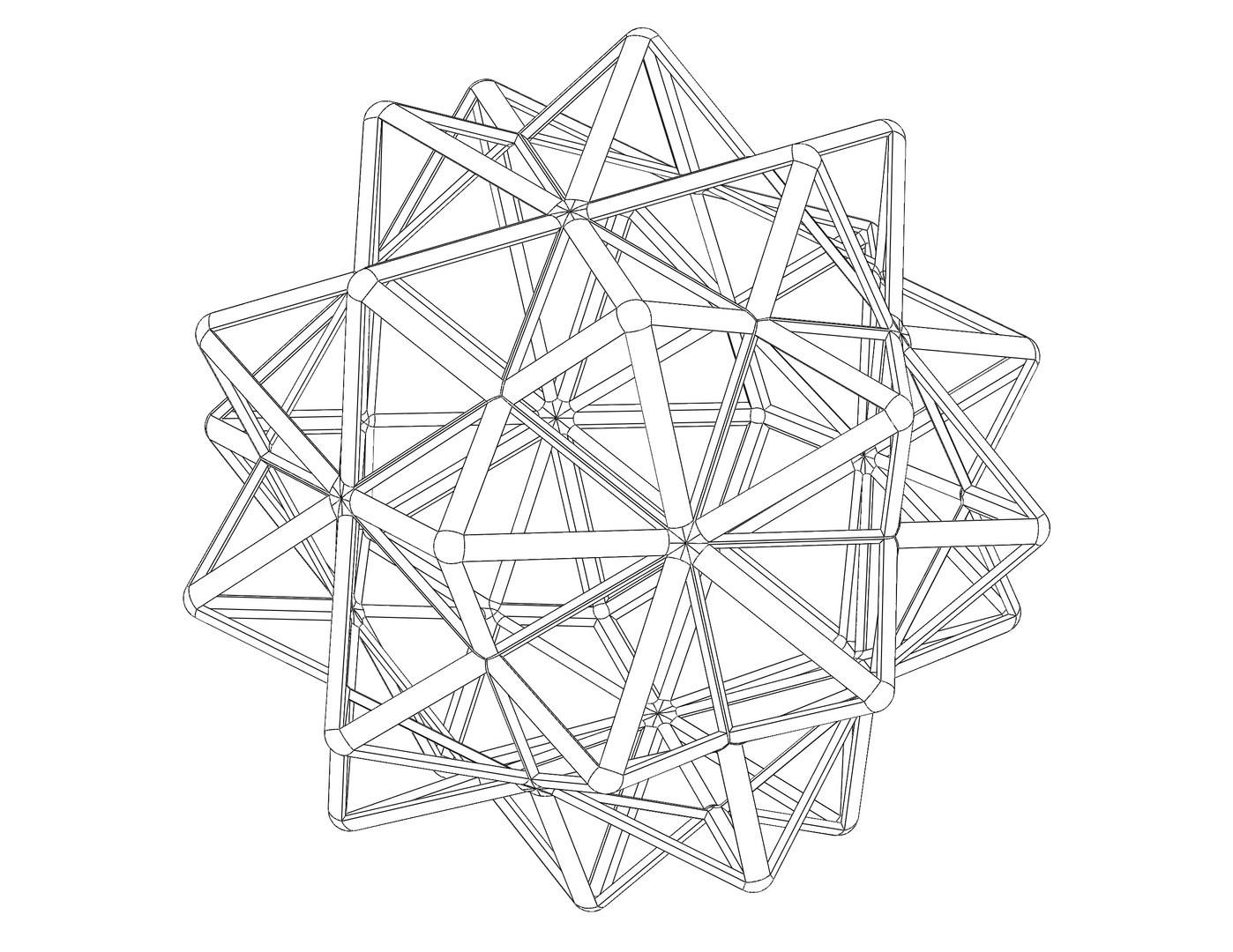 Wireframe Shape Compound Of Five Octahedra 3D Model - TurboSquid 2168734