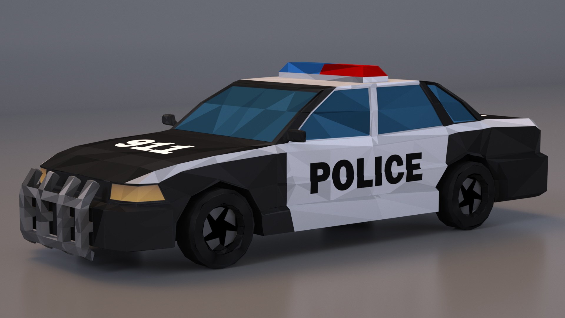 3D Low Poly Stylized Model Police Car - TurboSquid 2274214