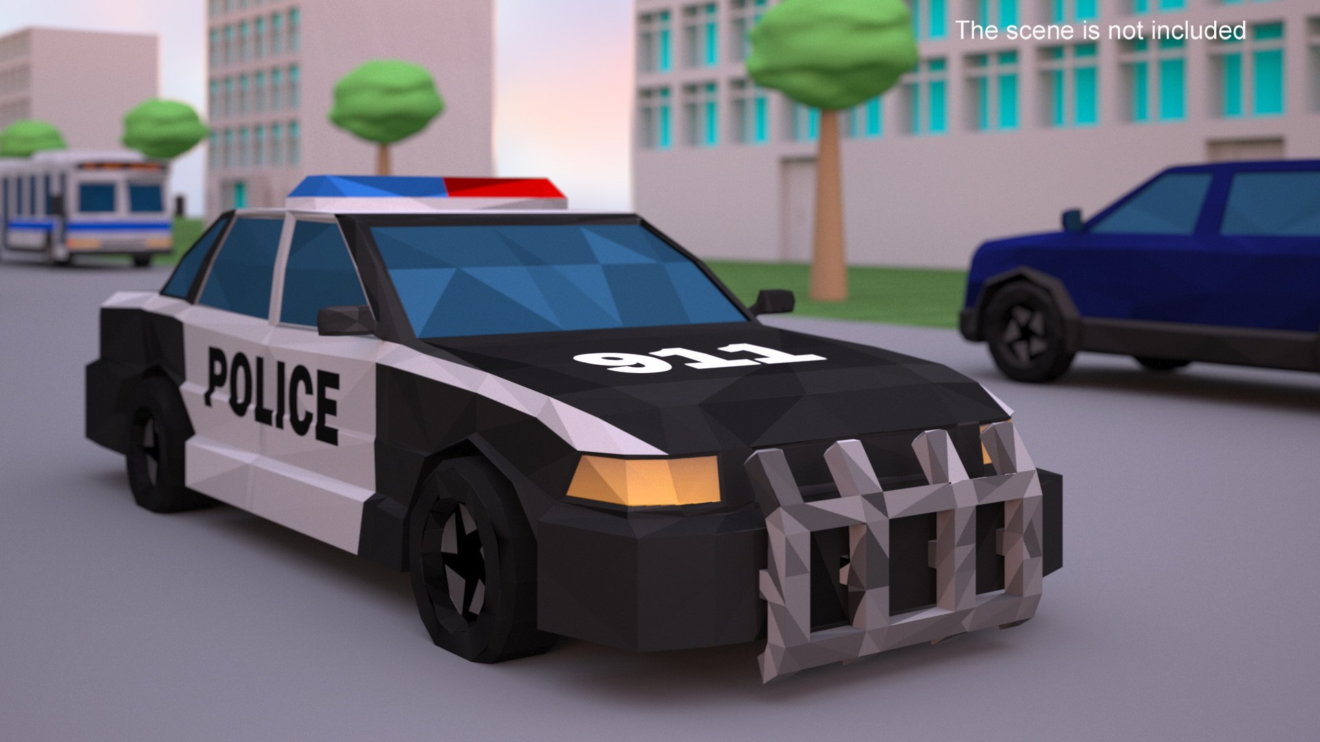 3D Low Poly Stylized Model Police Car - TurboSquid 2274214