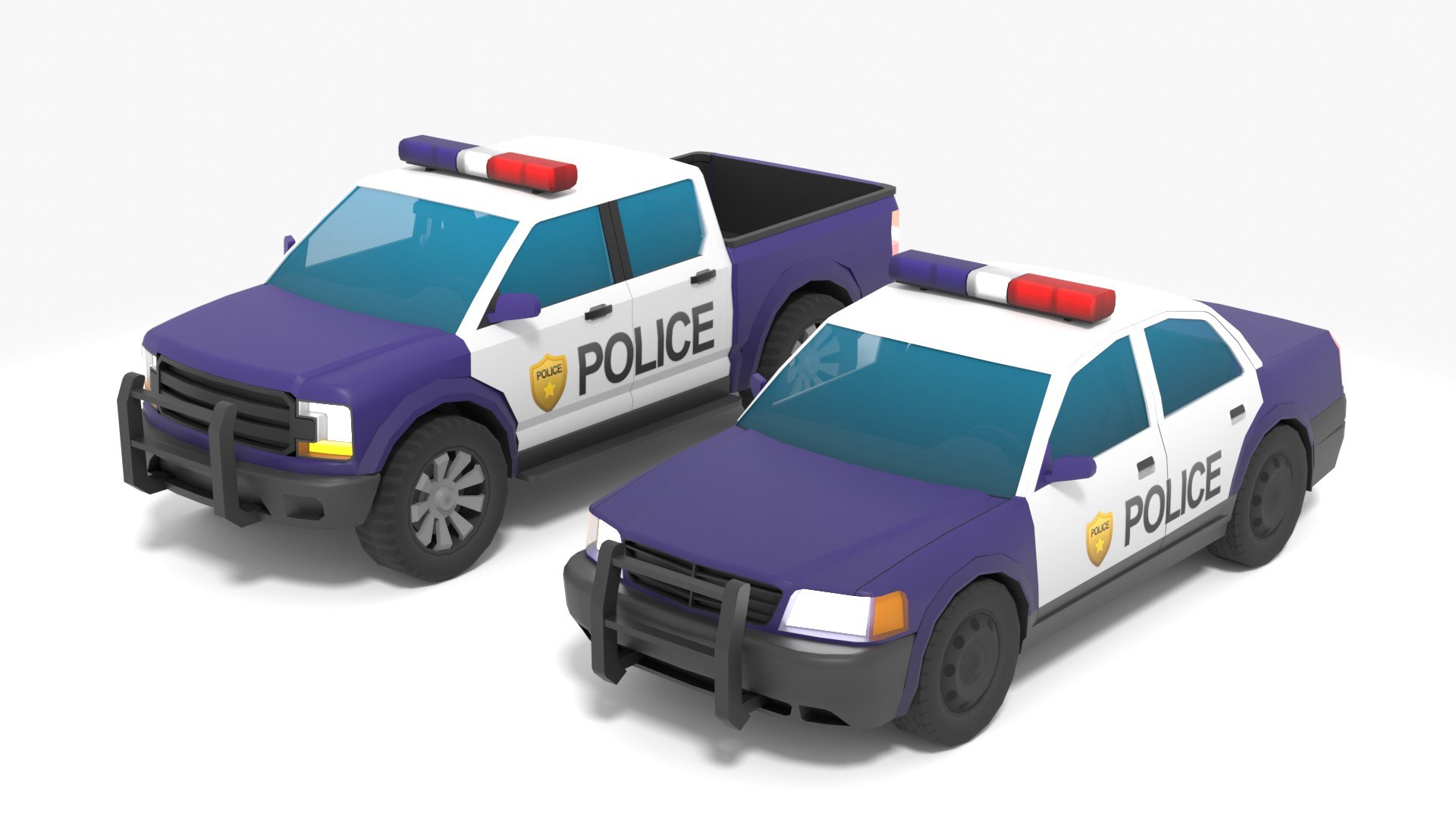 3D Low-poly Police Cars Pack Model - TurboSquid 2369321