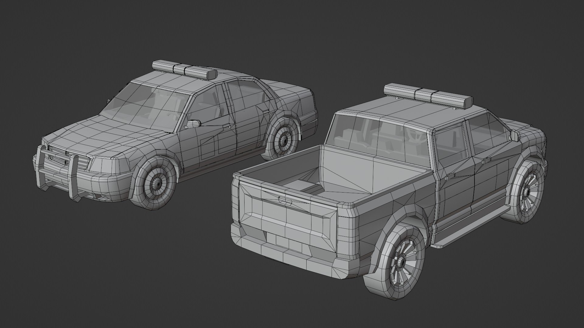 3D Low-poly Police Cars Pack Model - TurboSquid 2369321