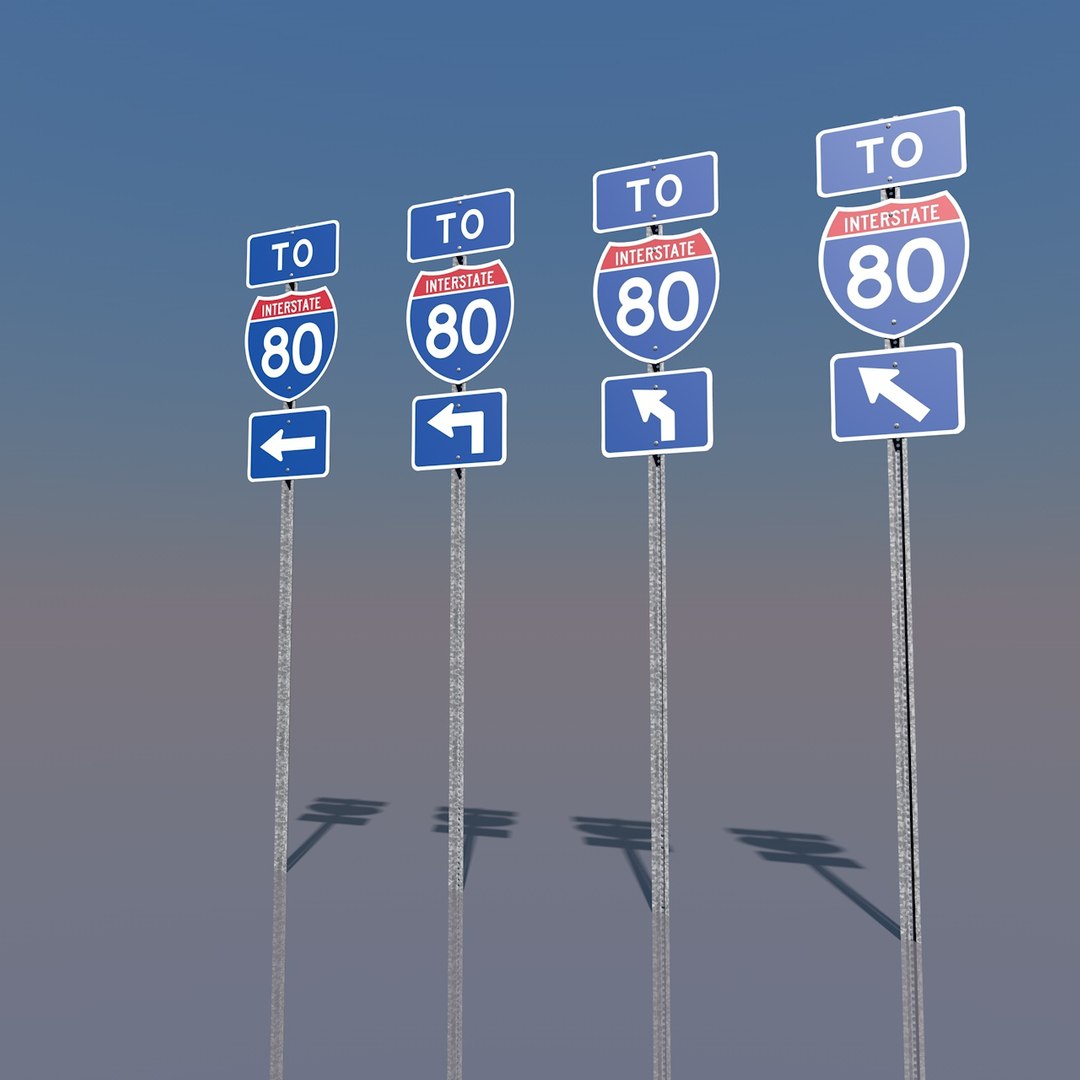 C4d Interstate 80 Signs California