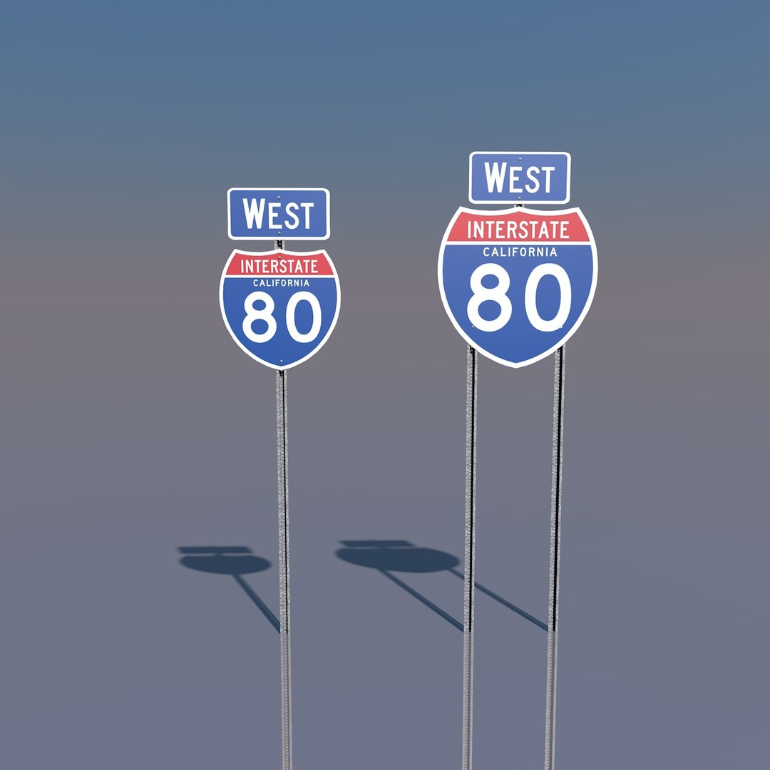 C4d Interstate 80 Signs California