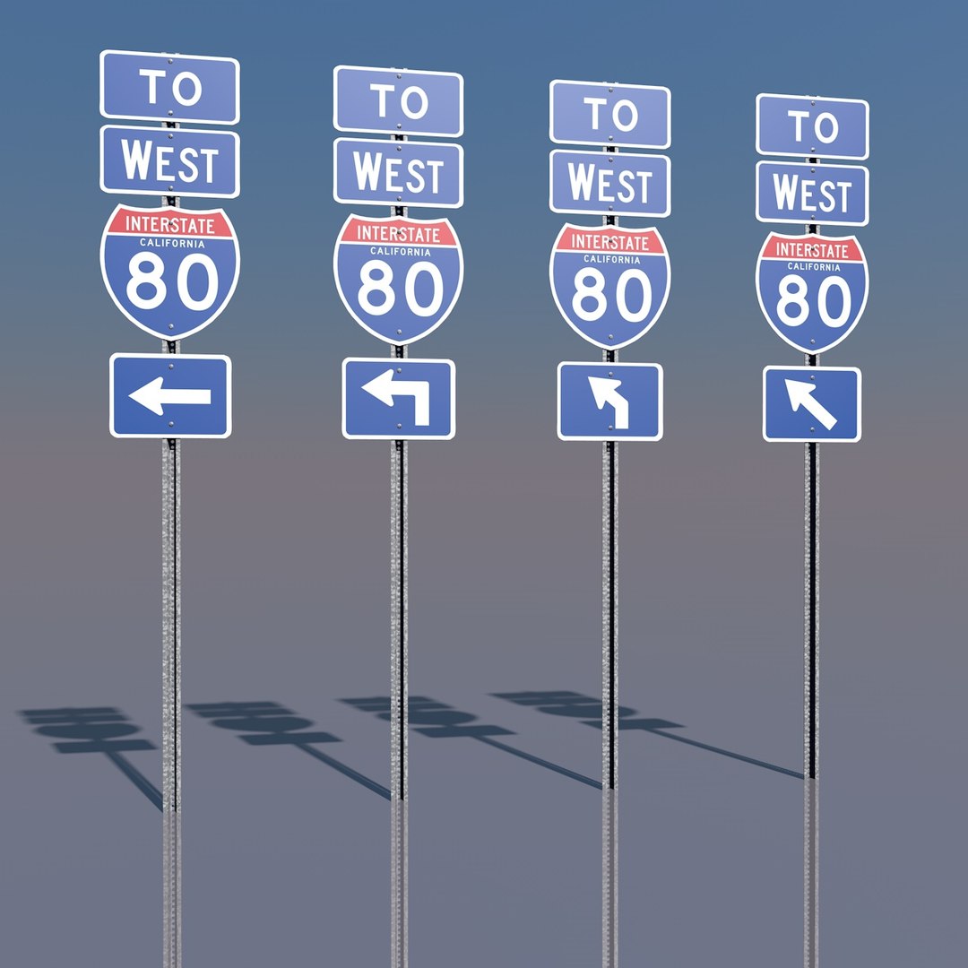 C4d Interstate 80 Signs California