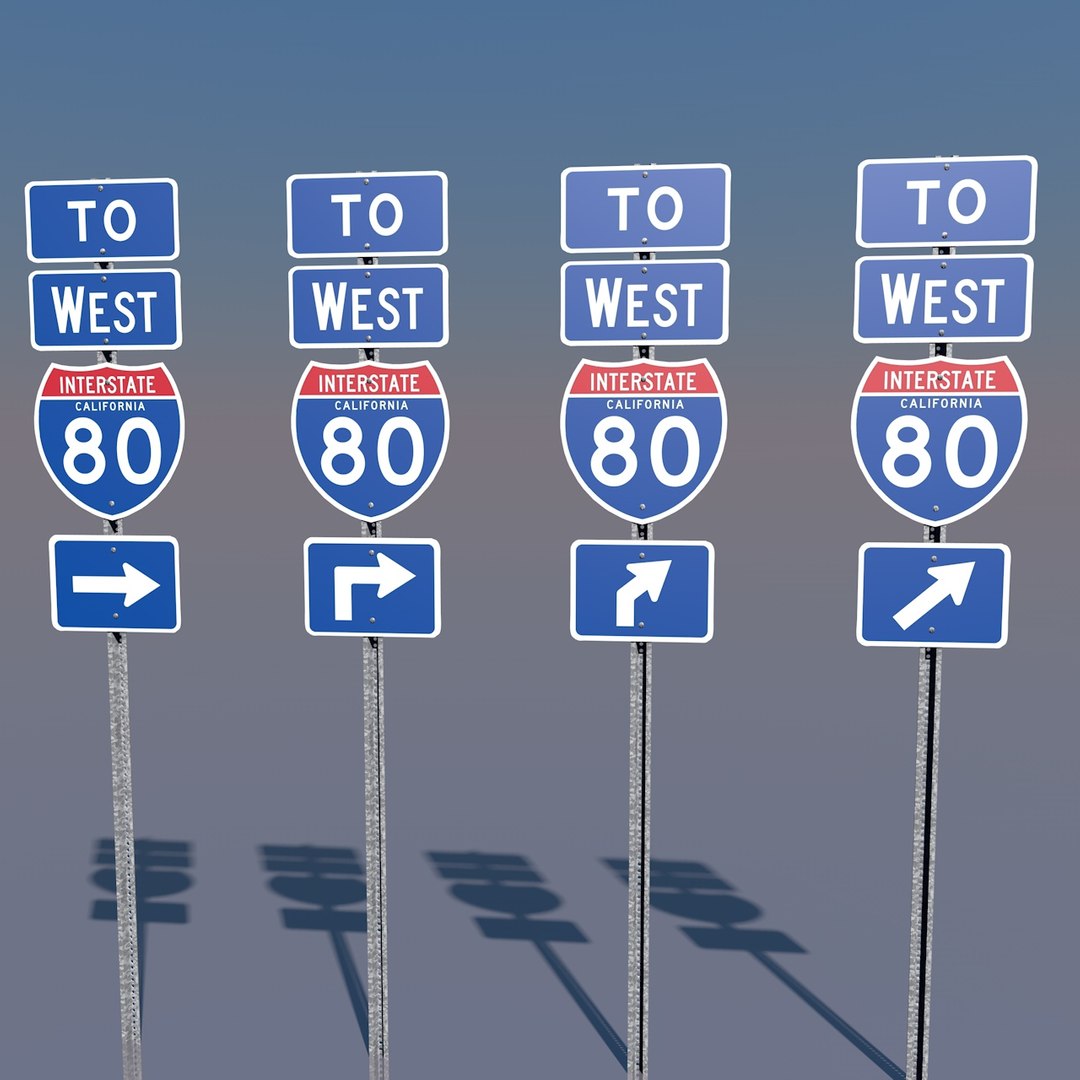 C4d Interstate 80 Signs California