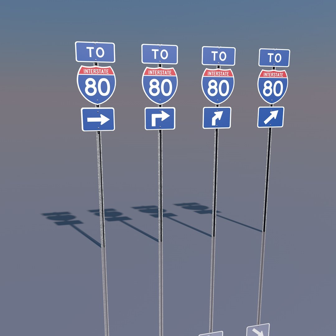 C4d Interstate 80 Signs California