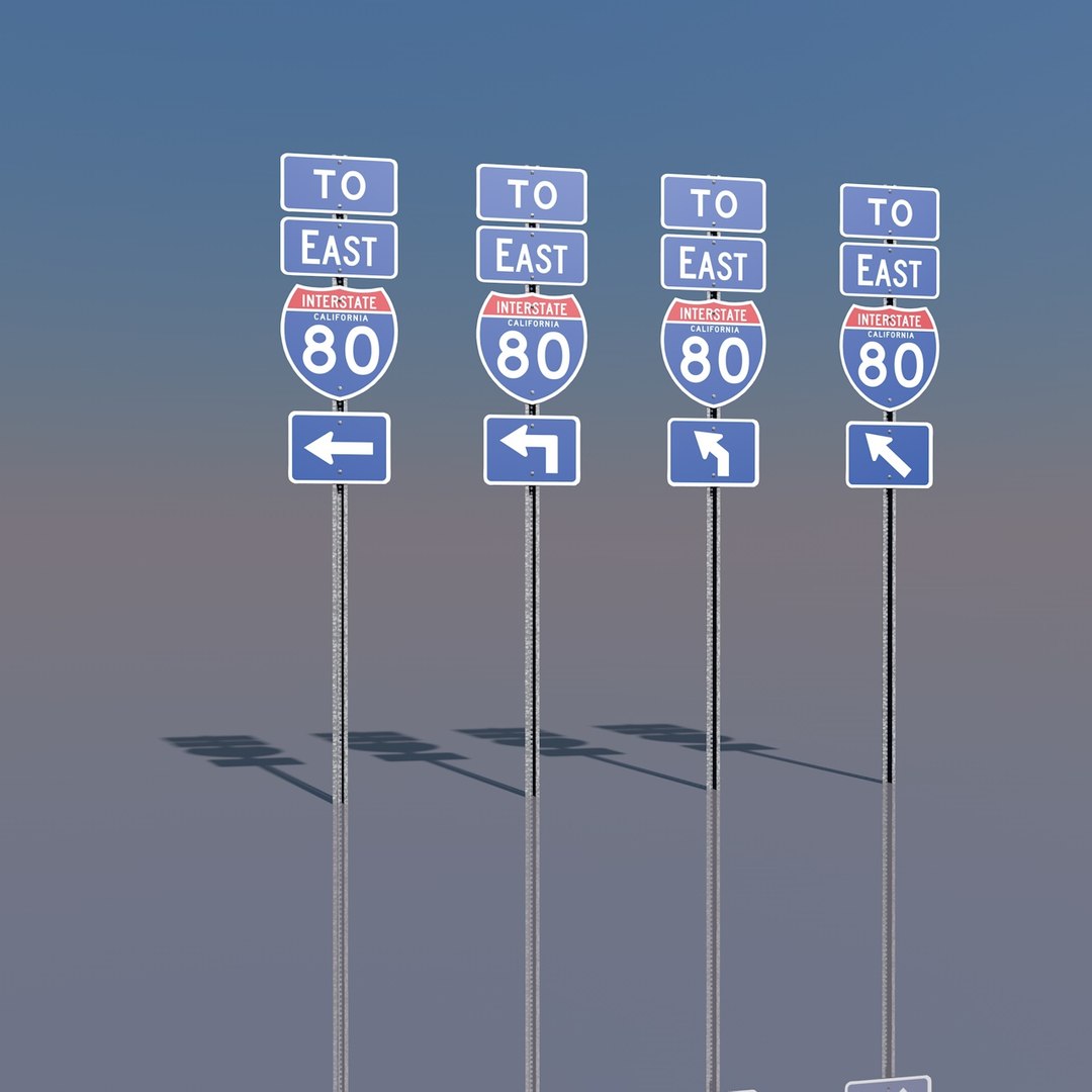 C4d Interstate 80 Signs California