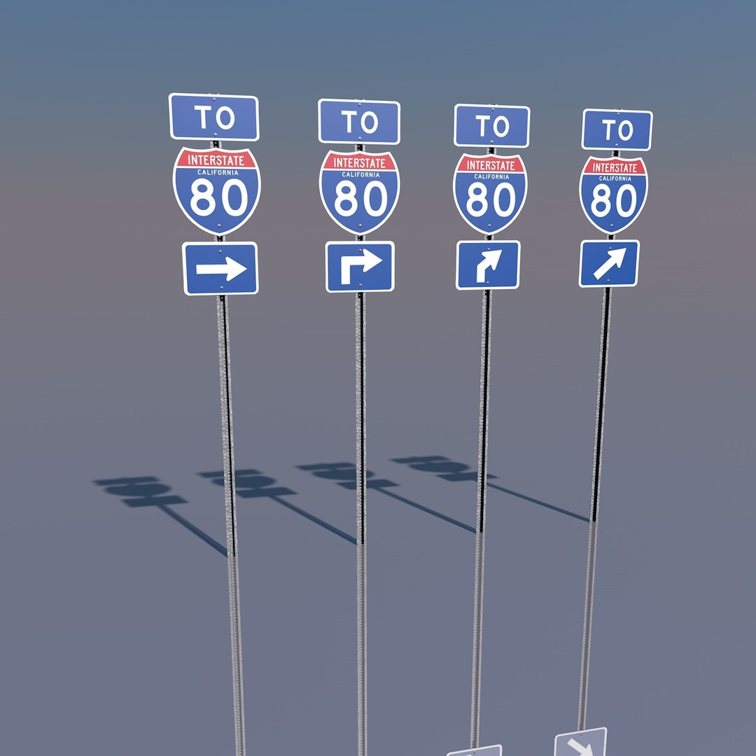 C4d Interstate 80 Signs California