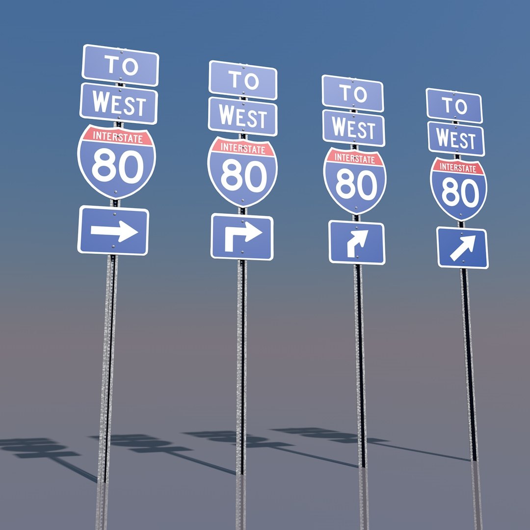C4d Interstate 80 Signs California