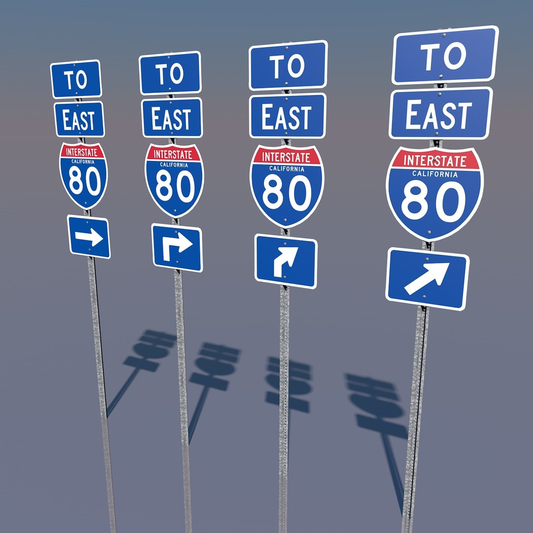 C4d Interstate 80 Signs California