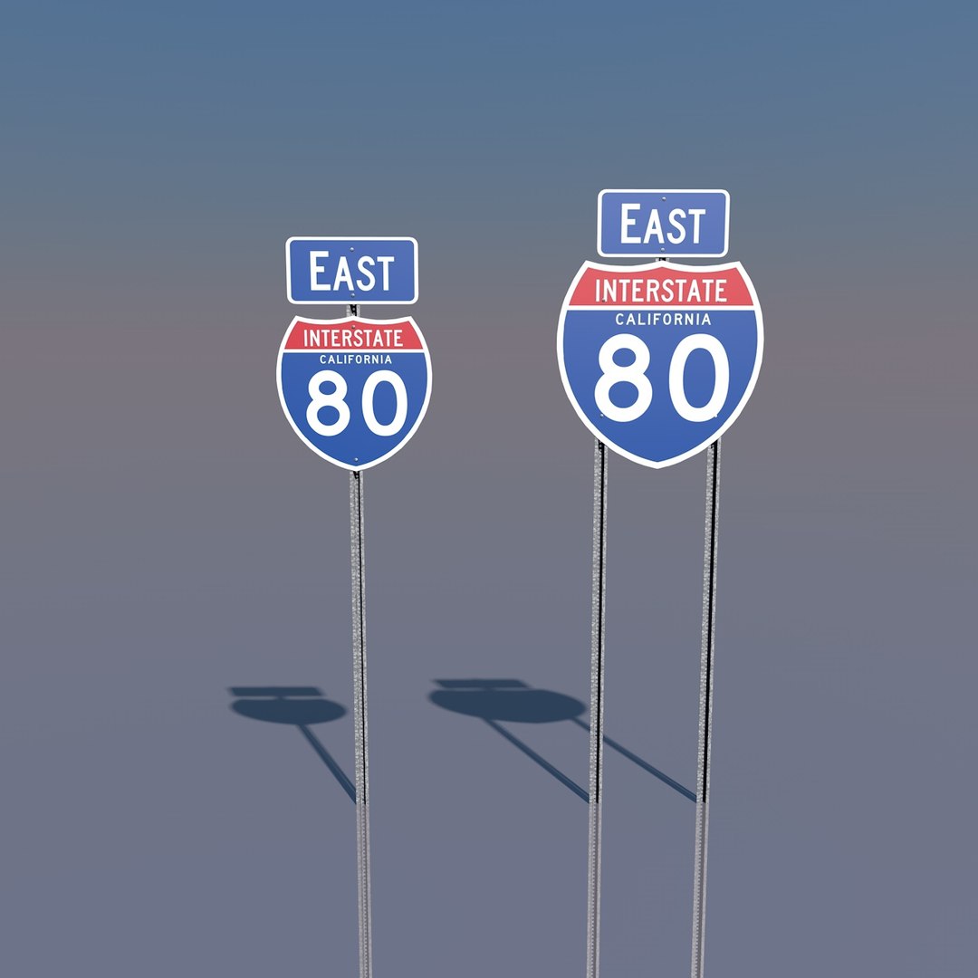 C4d Interstate 80 Signs California