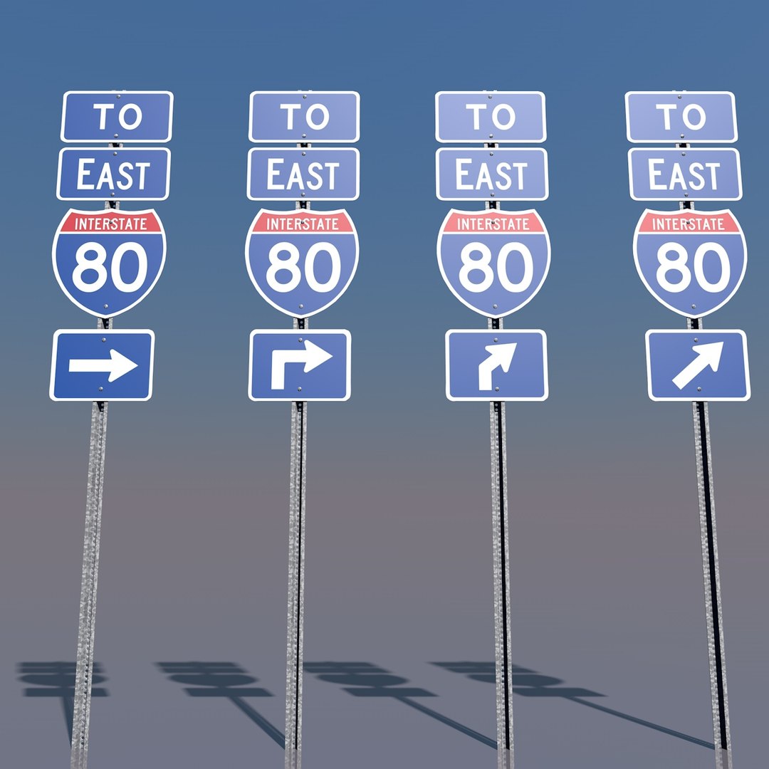 C4d Interstate 80 Signs California