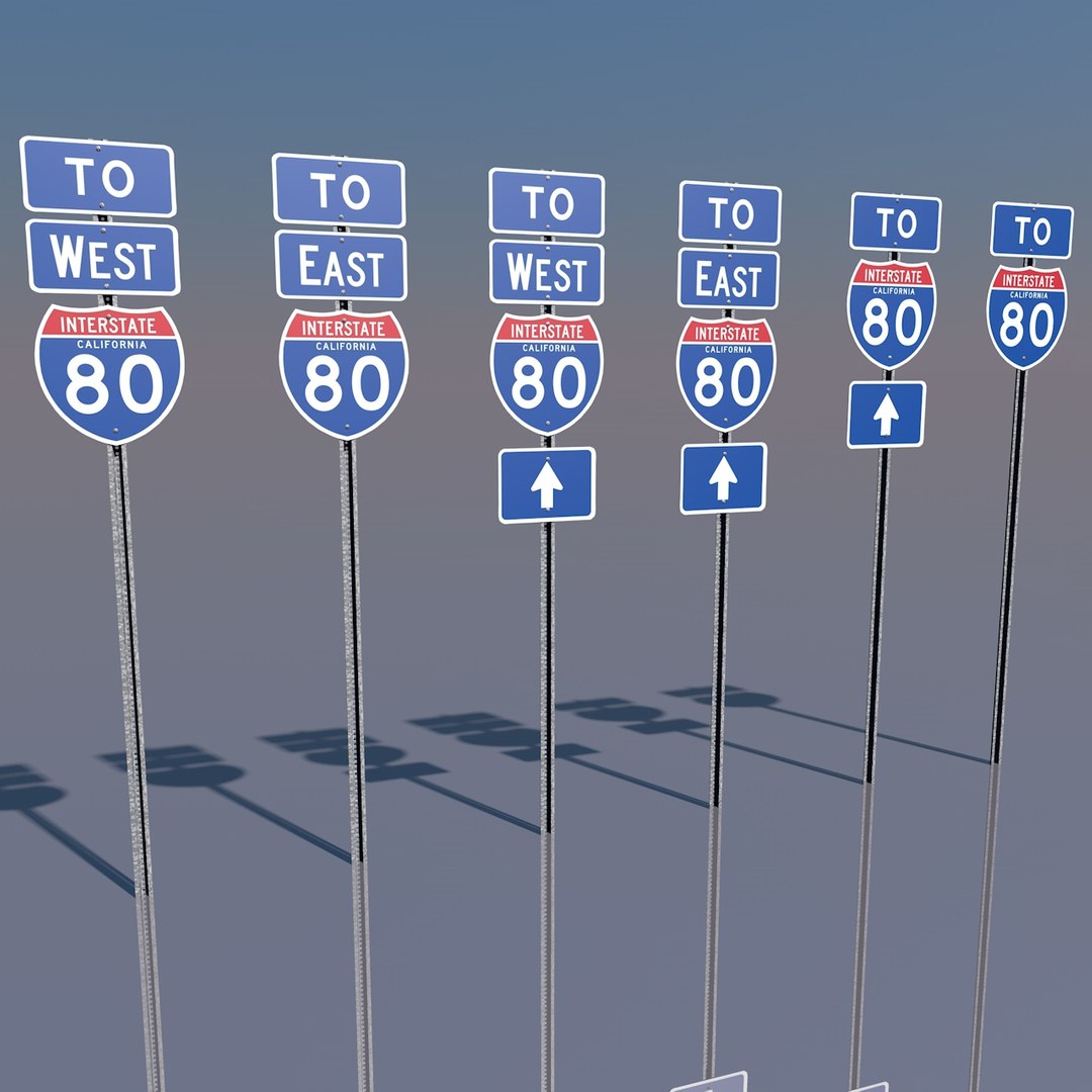 C4d Interstate 80 Signs California