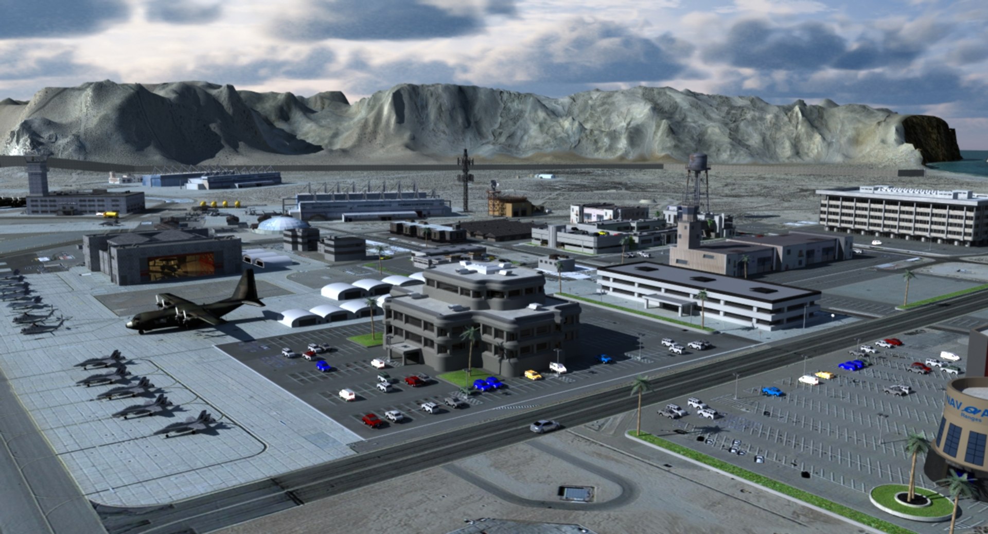 3d Naval Military Base Model