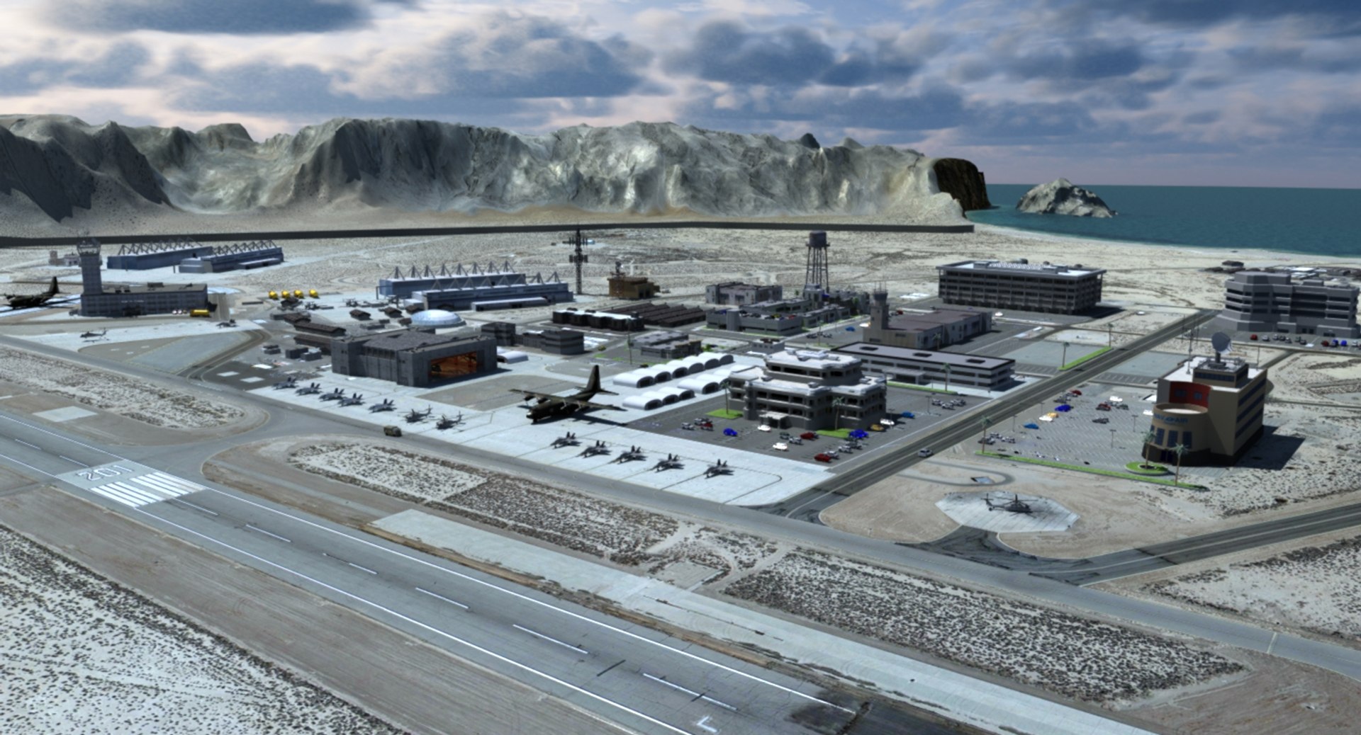 3d Naval Military Base Model