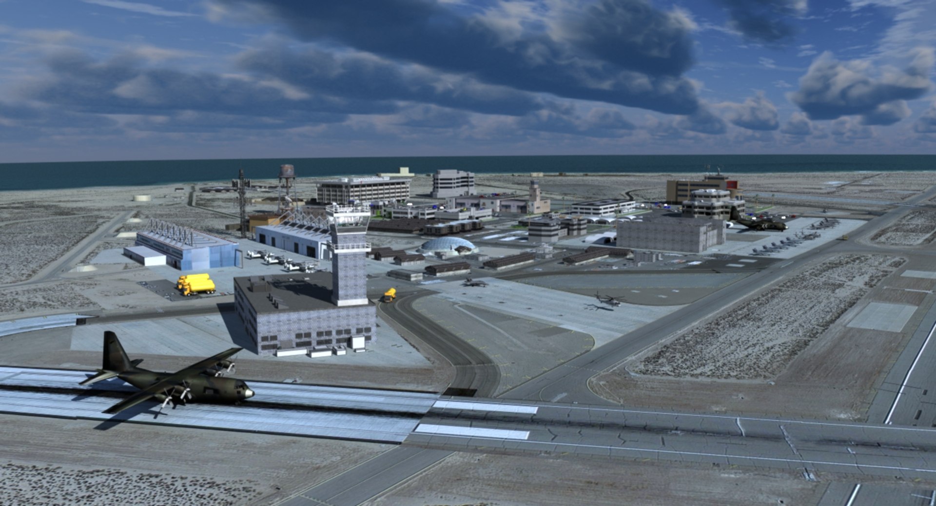 3d Naval Military Base Model