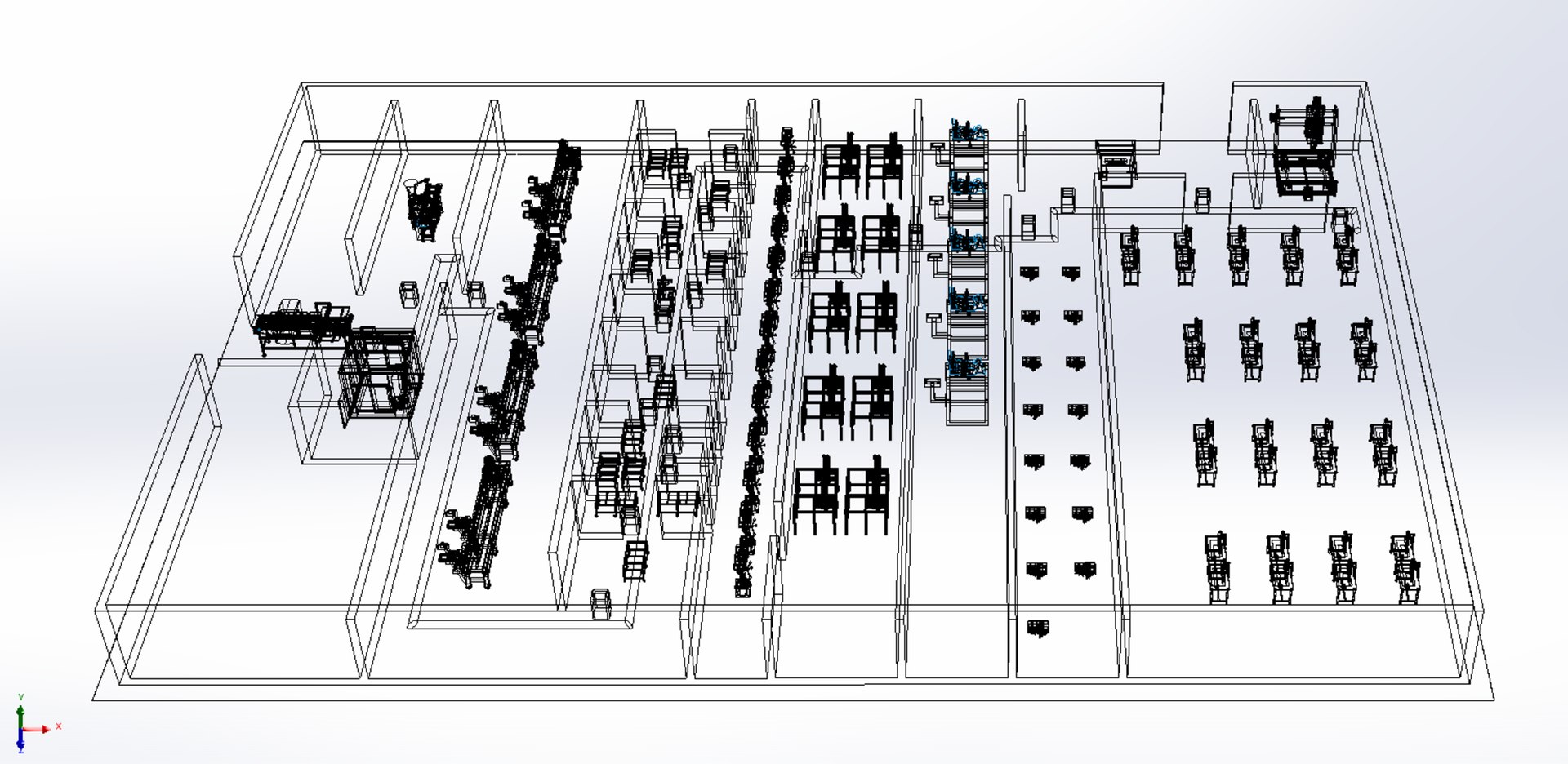 LAYOUT WORKSHOP LINE FACTORY INDUSTRIAL FLOOR PLAN PRODUCTION 3D ...