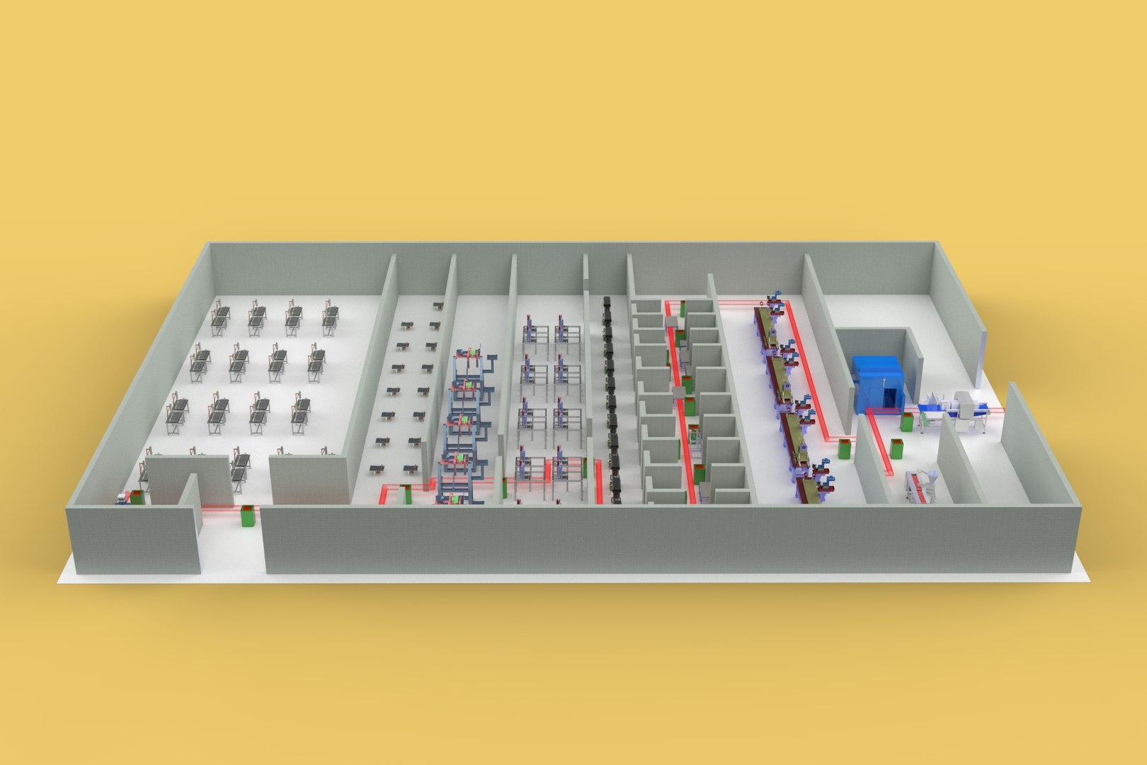 LAYOUT WORKSHOP LINE FACTORY INDUSTRIAL FLOOR PLAN PRODUCTION 3D - TurboSquid 2213791