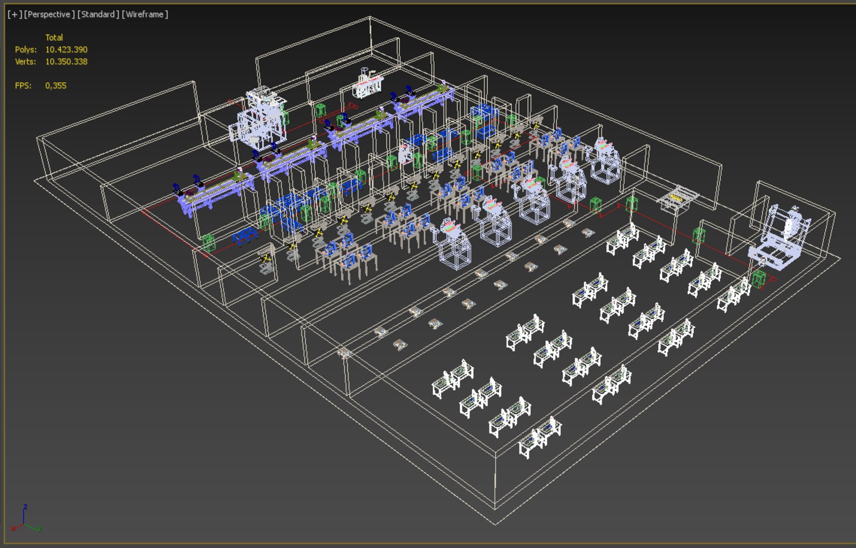 LAYOUT WORKSHOP LINE FACTORY INDUSTRIAL FLOOR PLAN PRODUCTION 3D ...