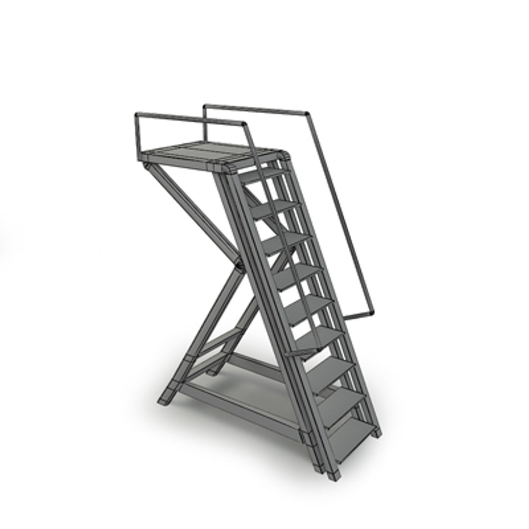 Airport Stepladder Steps 3d Obj