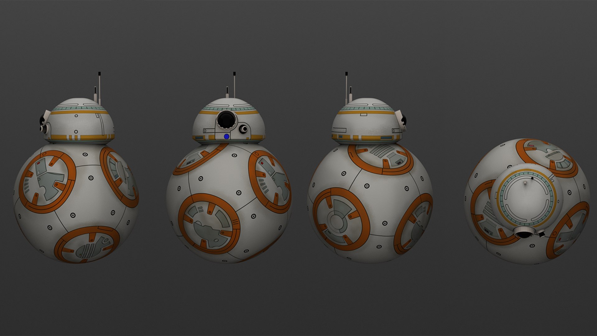 BB-8 Droid 3D Model Textured and Rigged model - TurboSquid 2183033