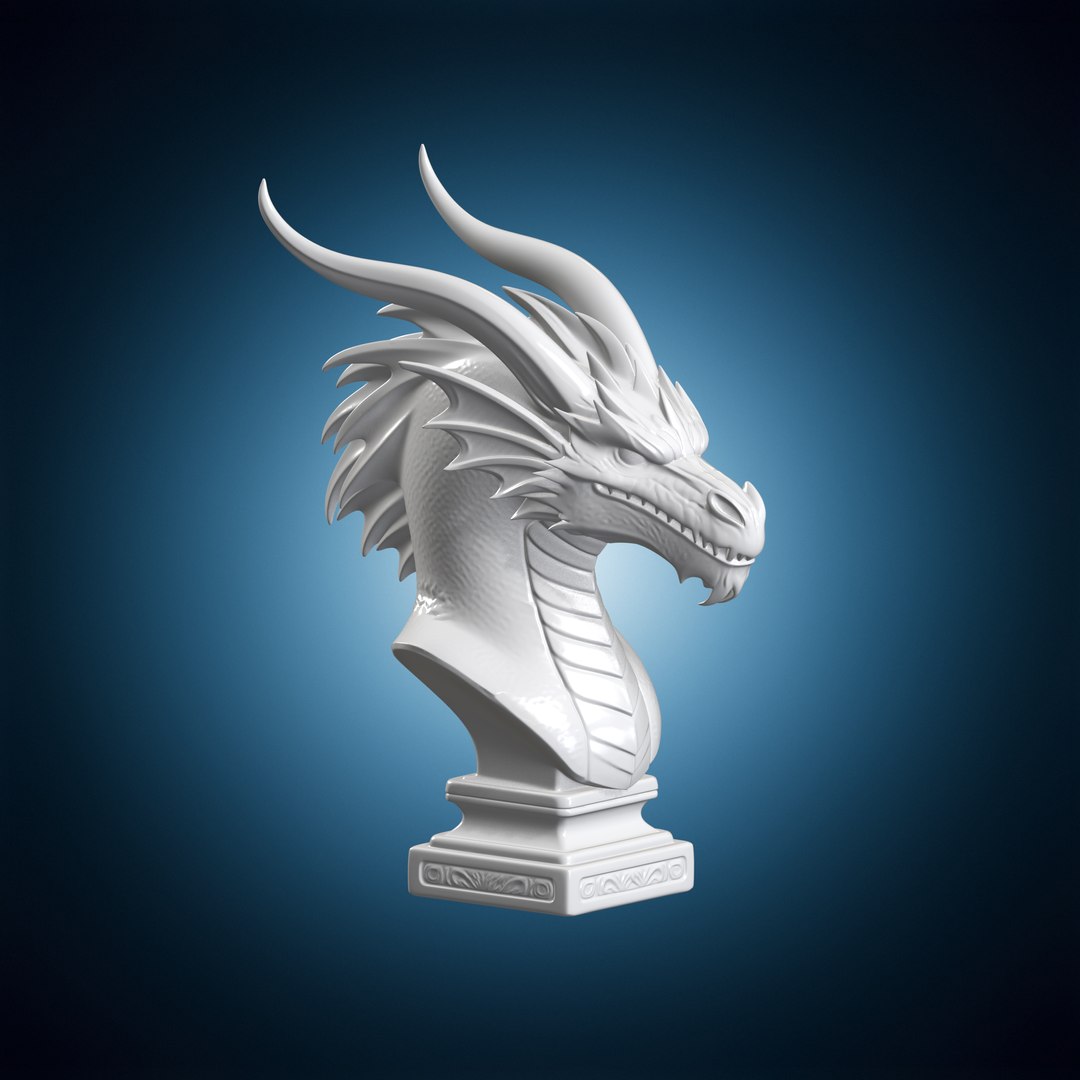 3D Dragon Head Bust 3D Print Model Model - TurboSquid 2560355