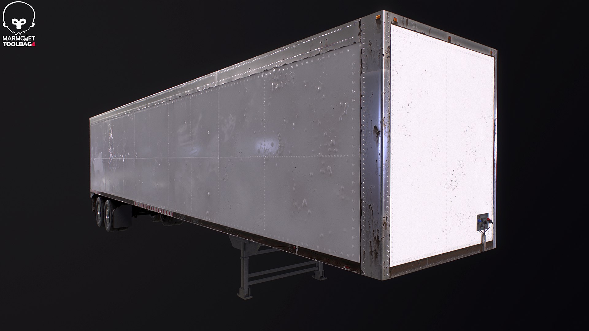 3D Old Dry Van Semi-Truck US Trailer - TurboSquid 2155160