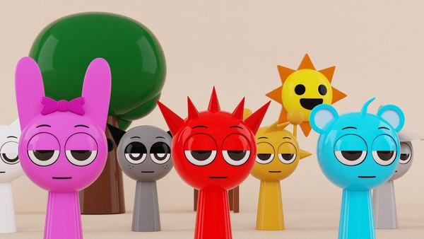 modelo 3d 20 personajes de Sprunki - TurboSquid 2395469