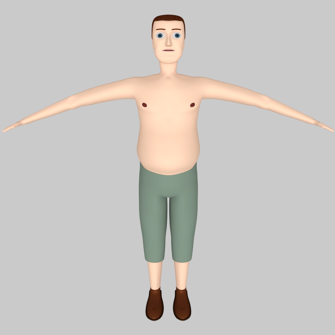 3D Man Fat Human Model - TurboSquid 1185948