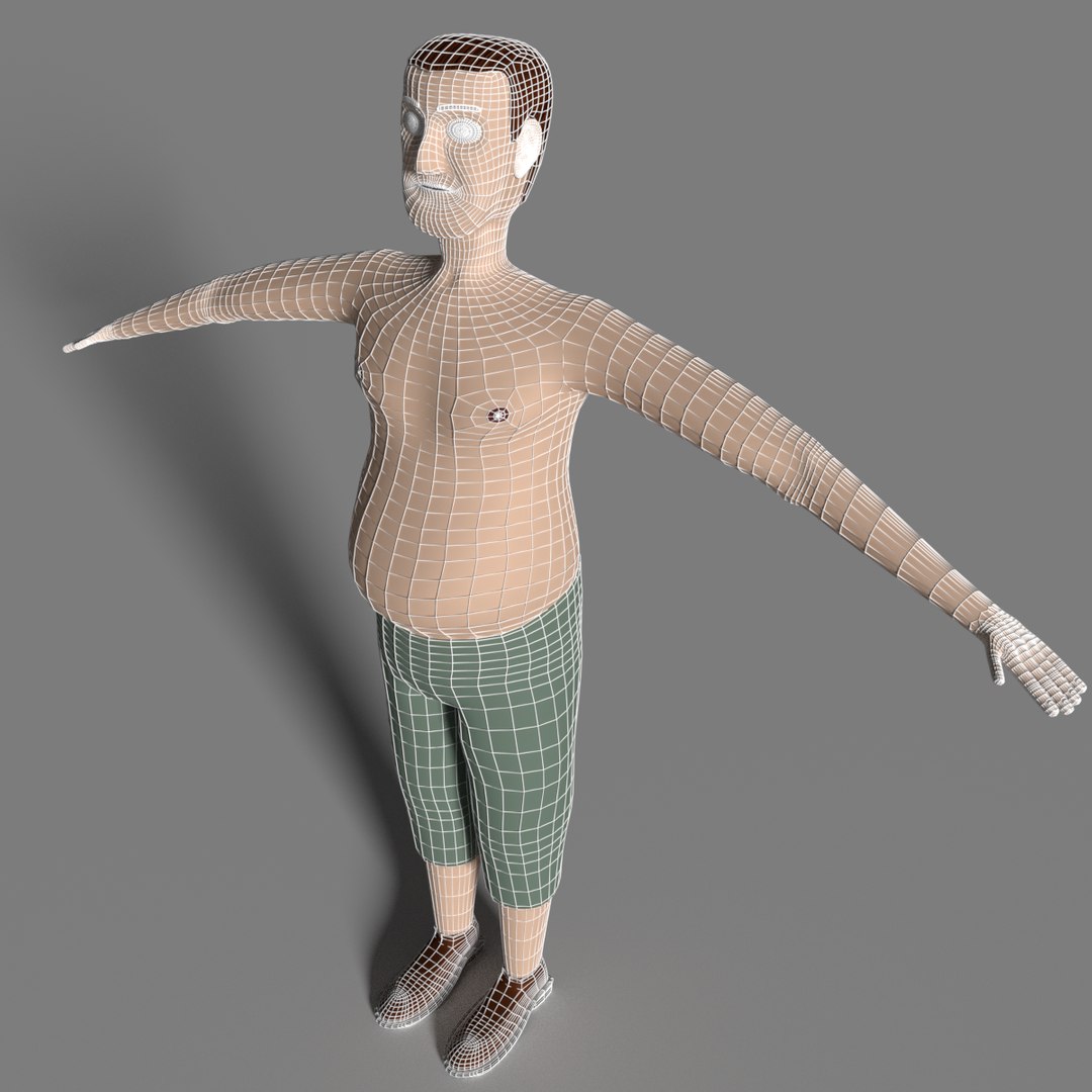 3D Man Fat Human Model - TurboSquid 1185948