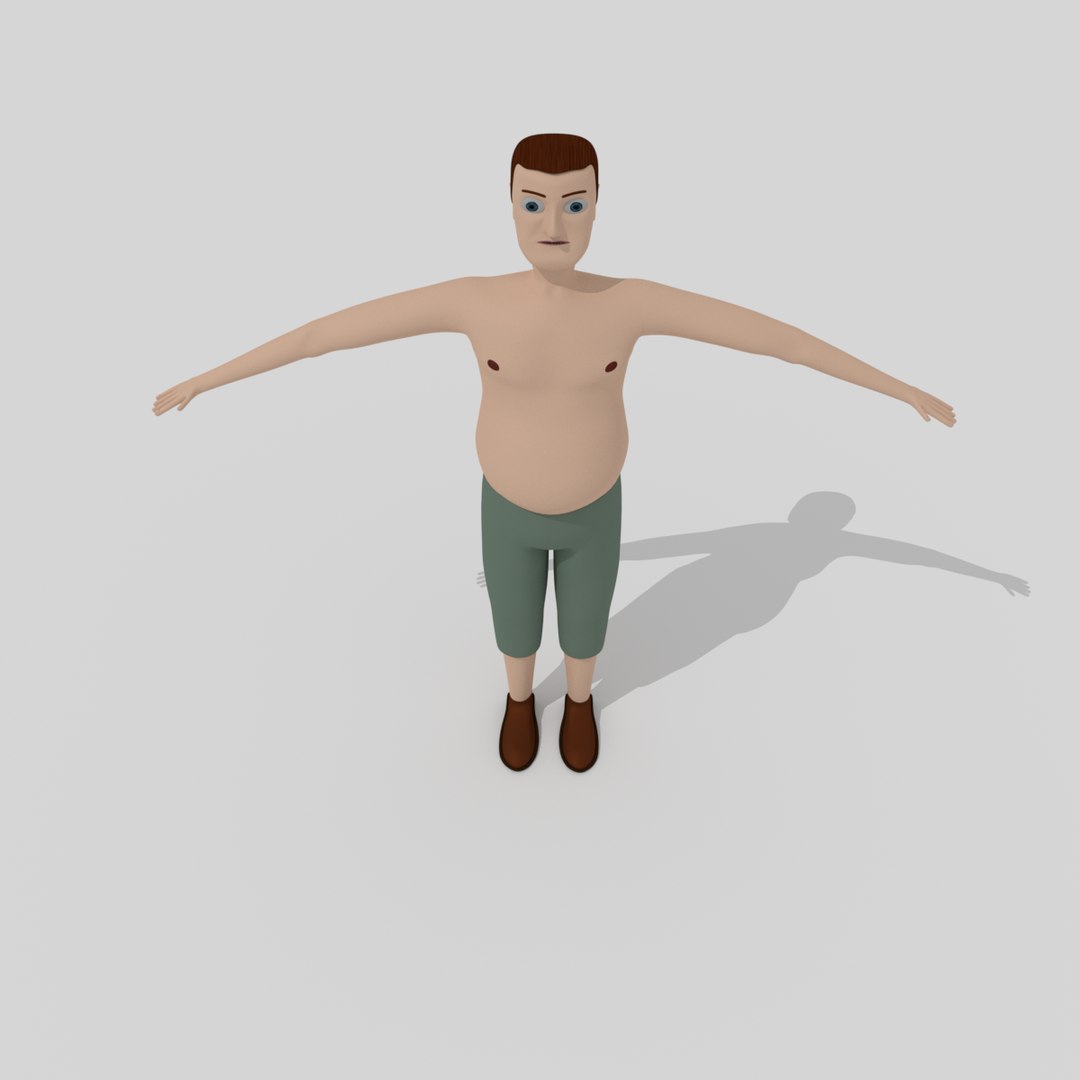 3D Man Fat Human Model - TurboSquid 1185948