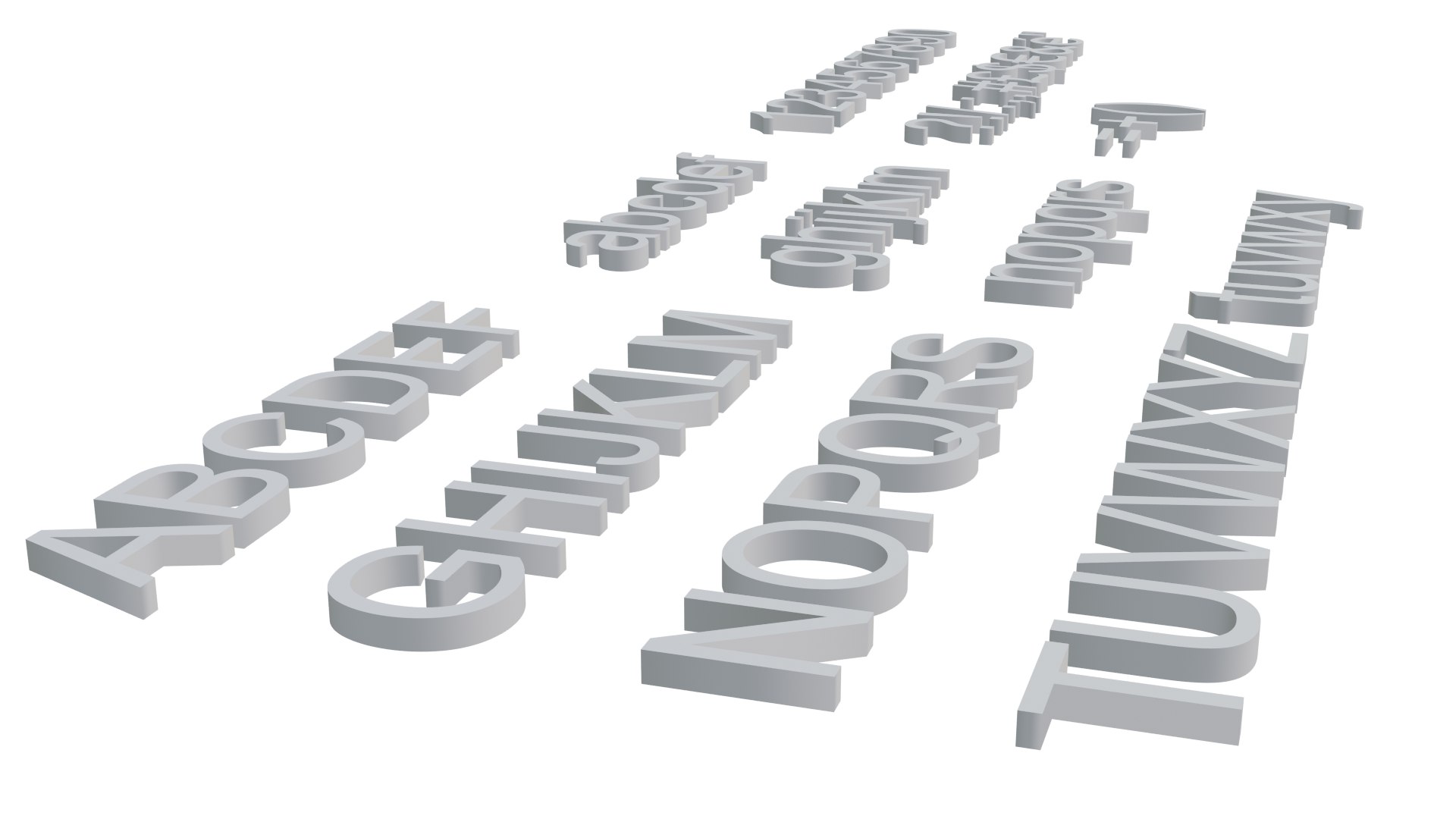 Alphabet letters lowercase and uppercase in Arial font model ...