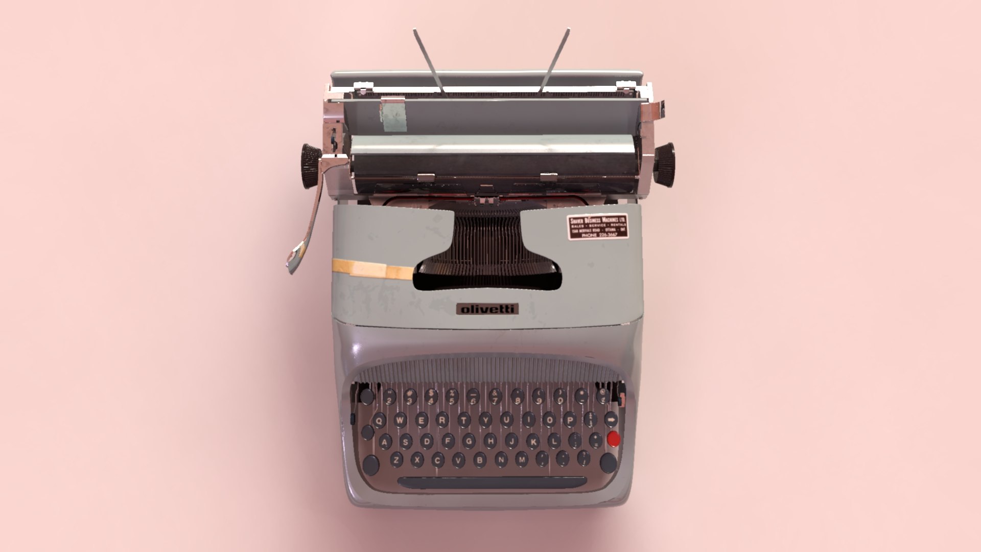 Olivetti Underwood Typewriter 3d Model