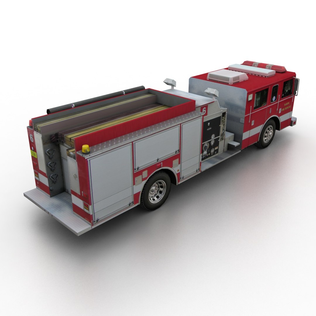 3d Model Pierce Rescue Truck