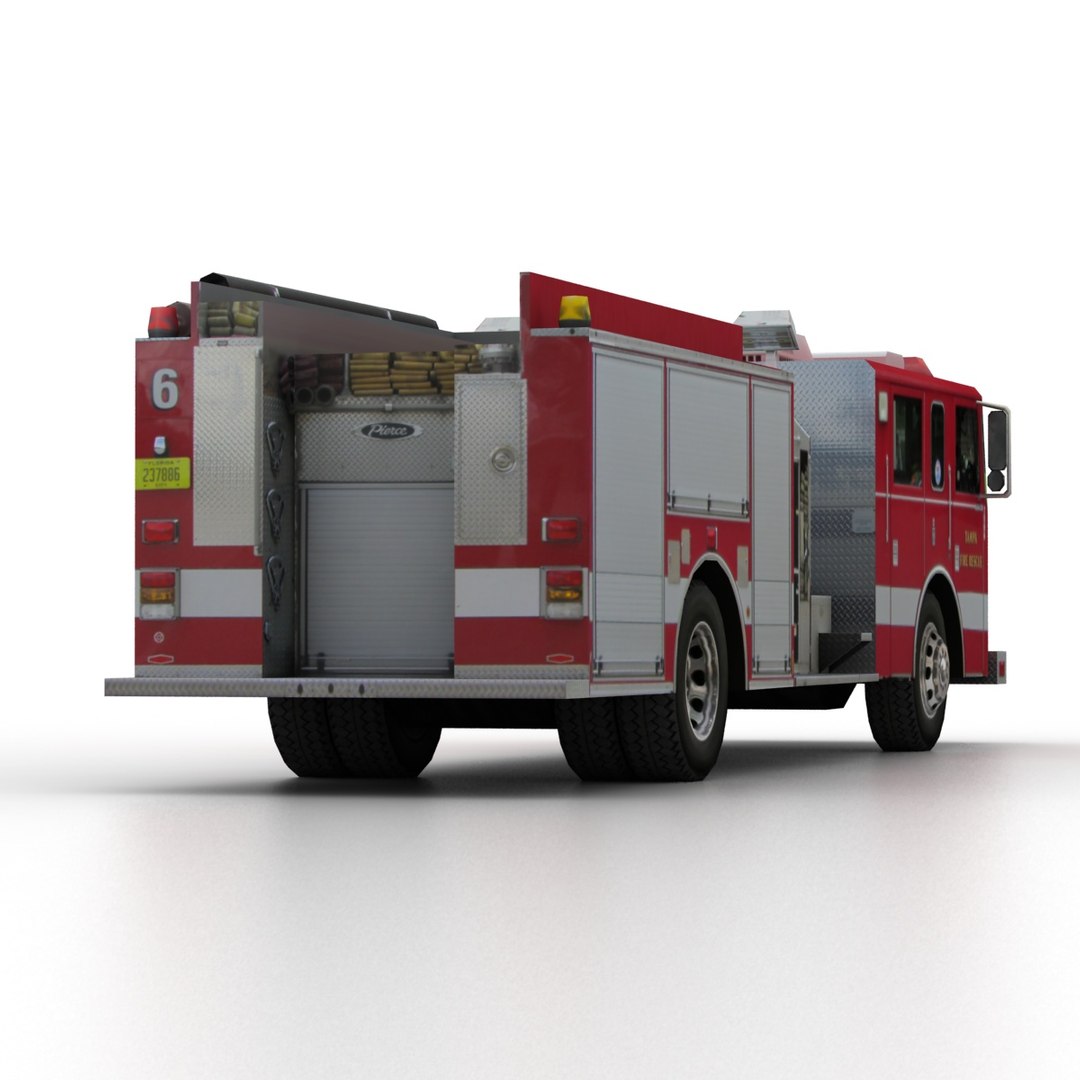 3d Model Pierce Rescue Truck