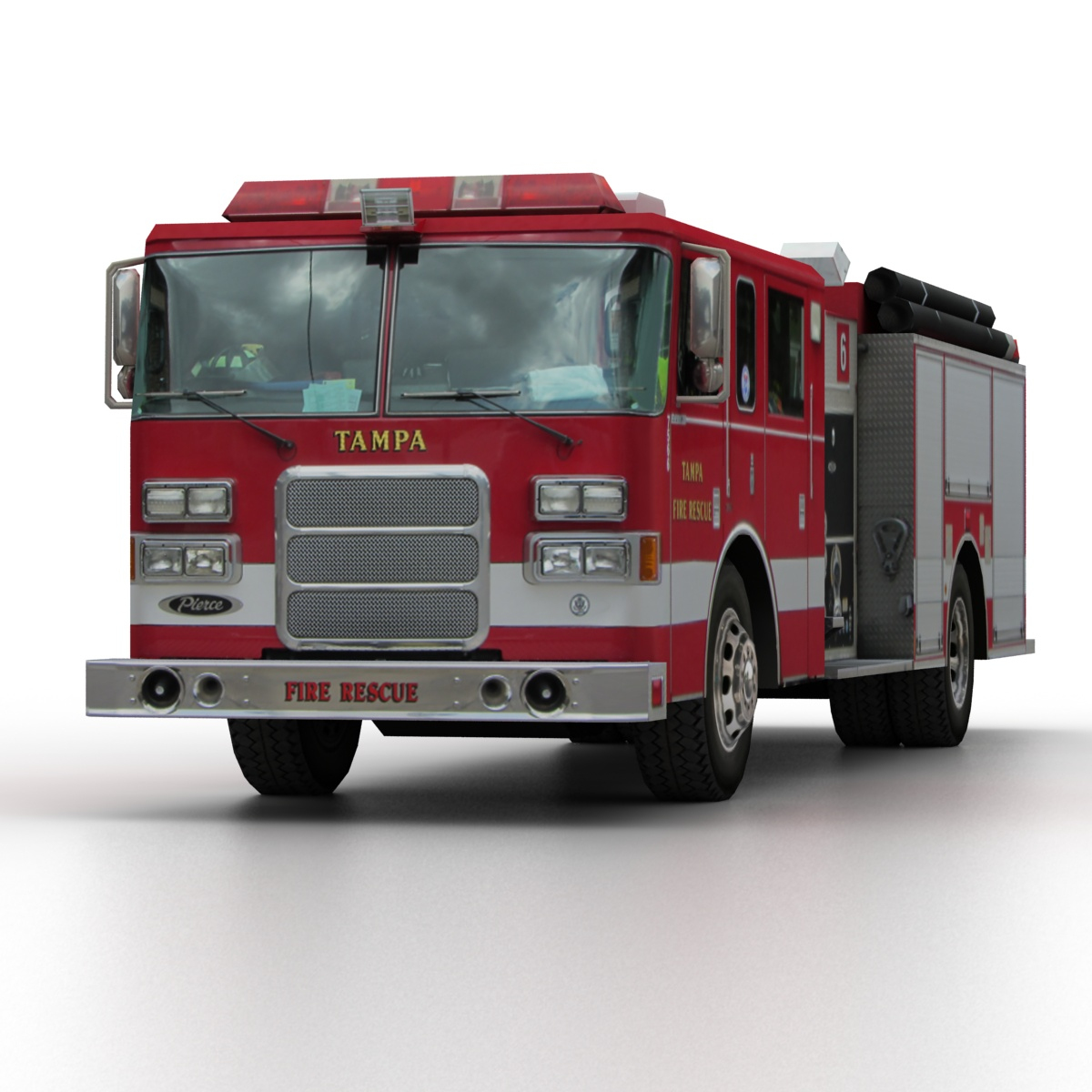 3d model pierce rescue truck