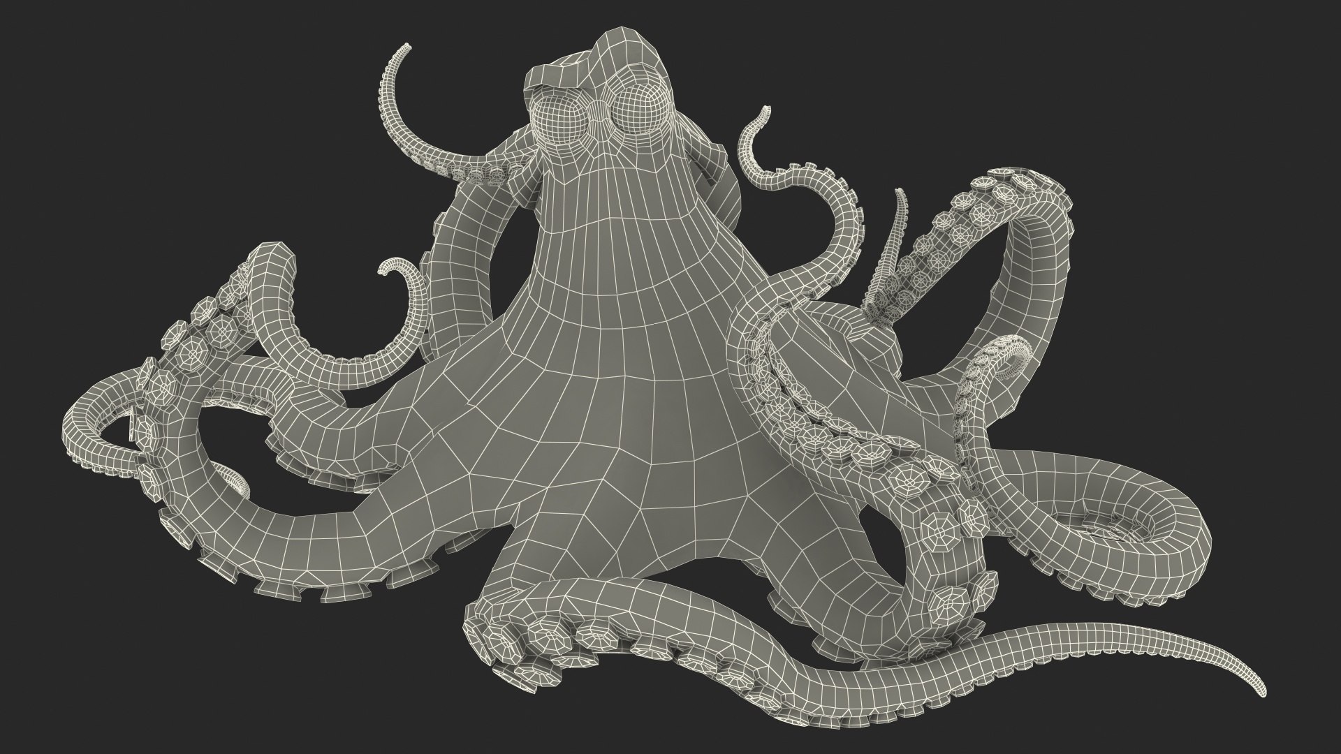 3D Cartoon Octopus Moving Pose Model - TurboSquid 1971811