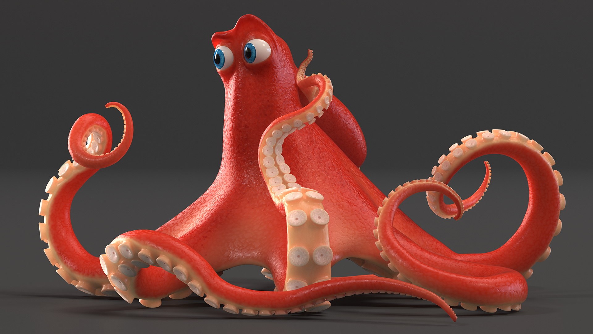 3D Cartoon Octopus Moving Pose model - TurboSquid 1971811