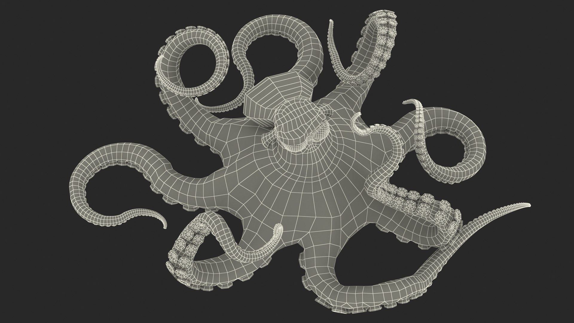3D Cartoon Octopus Moving Pose Model - TurboSquid 1971811
