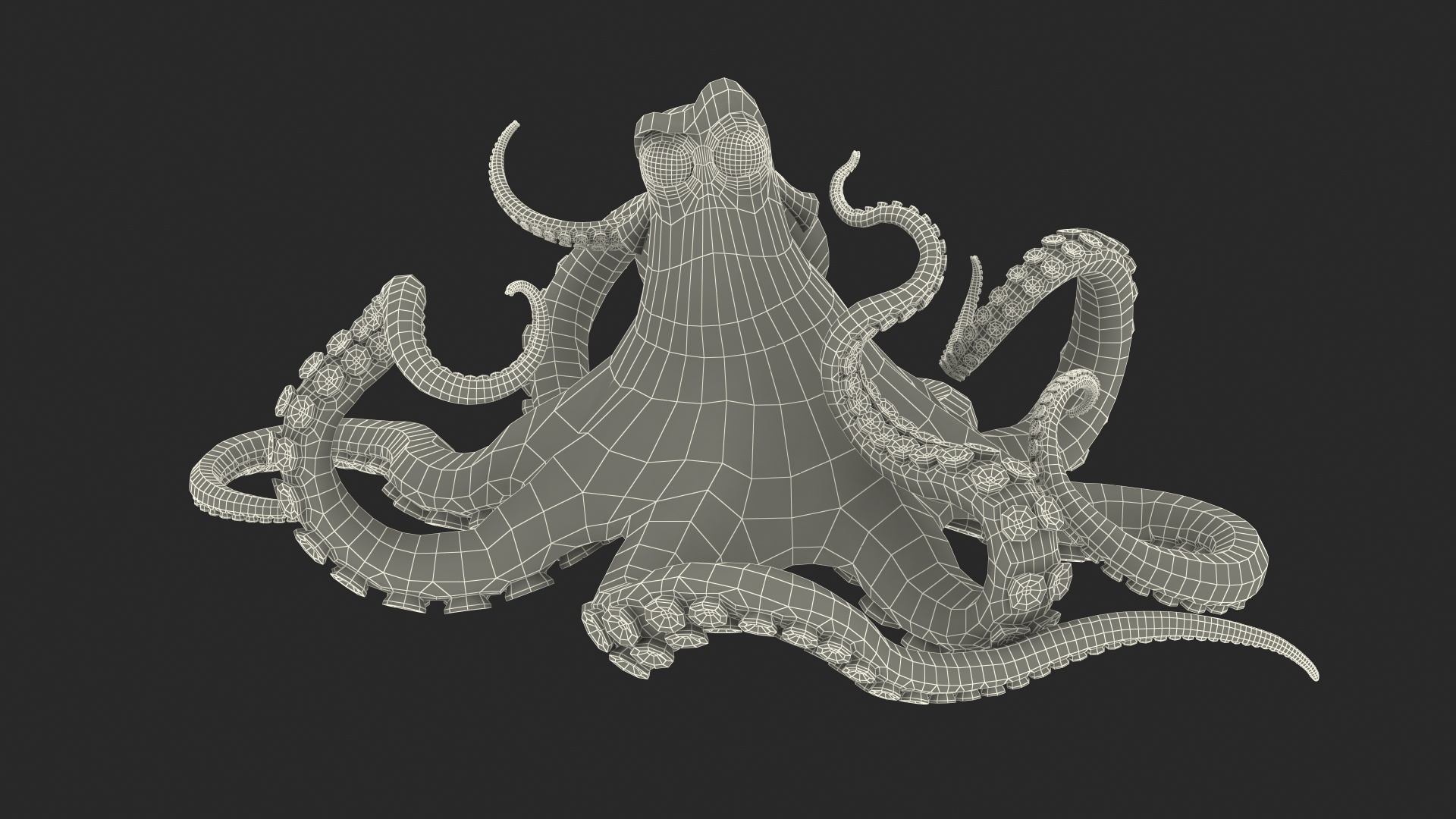3D Cartoon Octopus Moving Pose model - TurboSquid 1971811