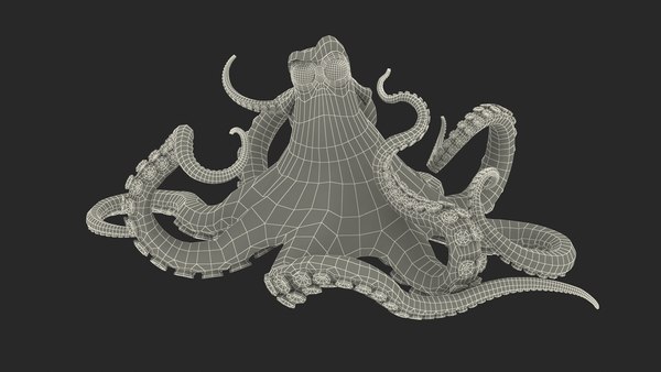 3D Cartoon Octopus Moving Pose model - TurboSquid 1971811
