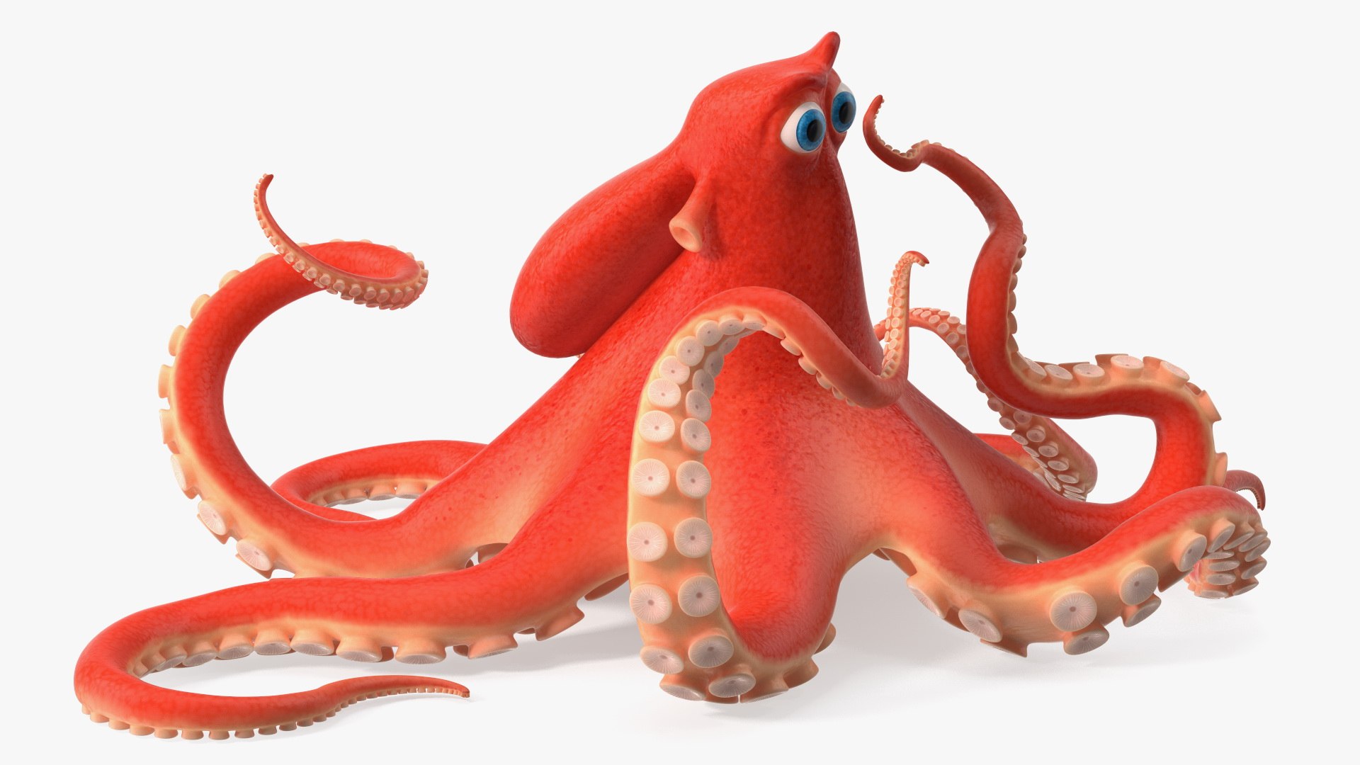 3D Cartoon Octopus Moving Pose model - TurboSquid 1971811
