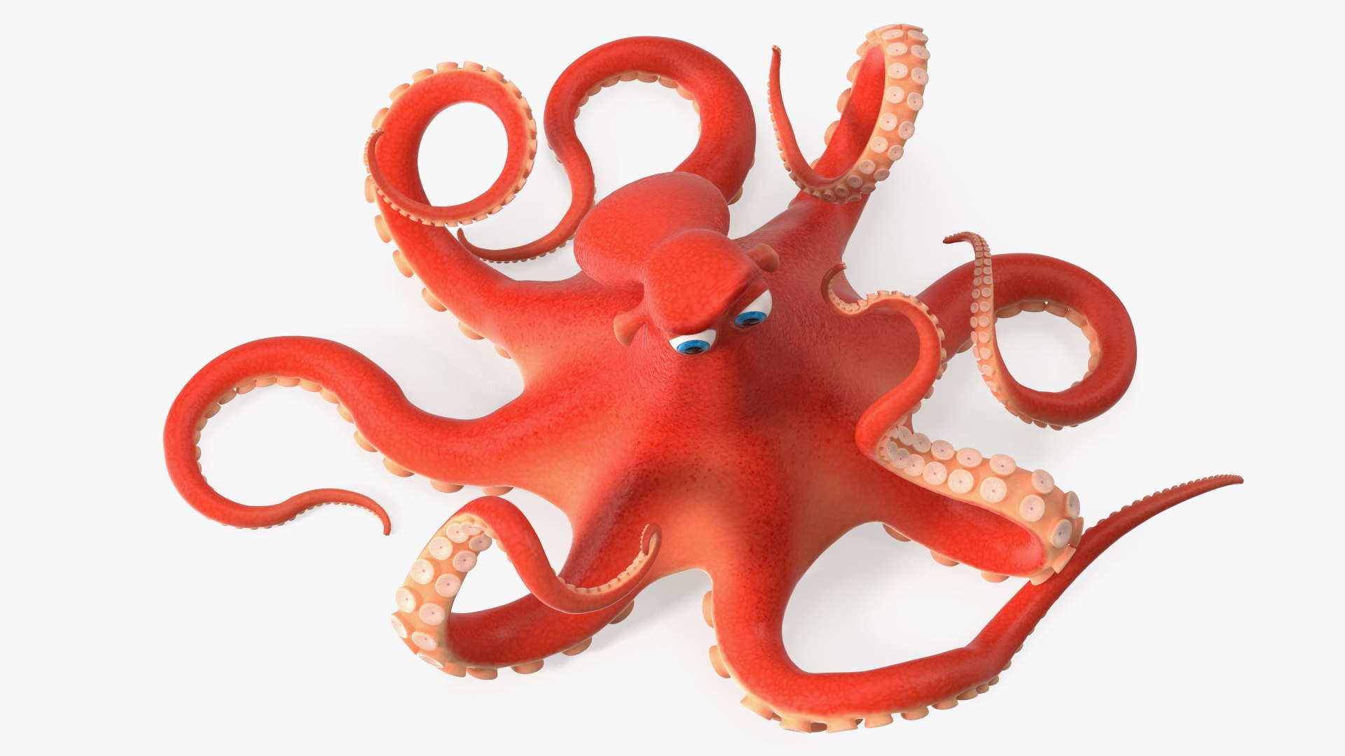 3D Cartoon Octopus Moving Pose model - TurboSquid 1971811