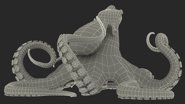 3D Cartoon Octopus Moving Pose model - TurboSquid 1971811