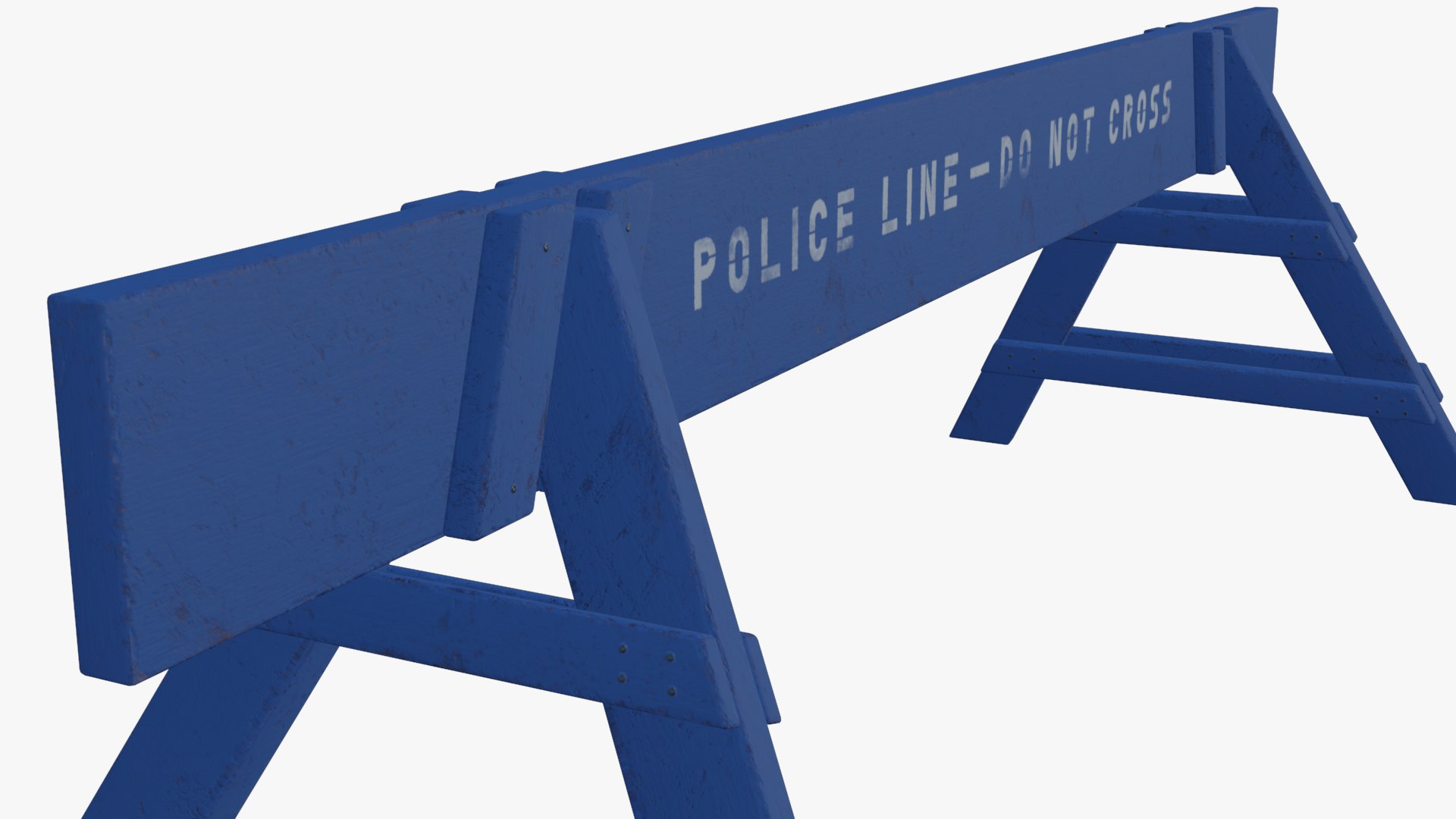 3D Police Line Wooden Barrier - TurboSquid 2332494