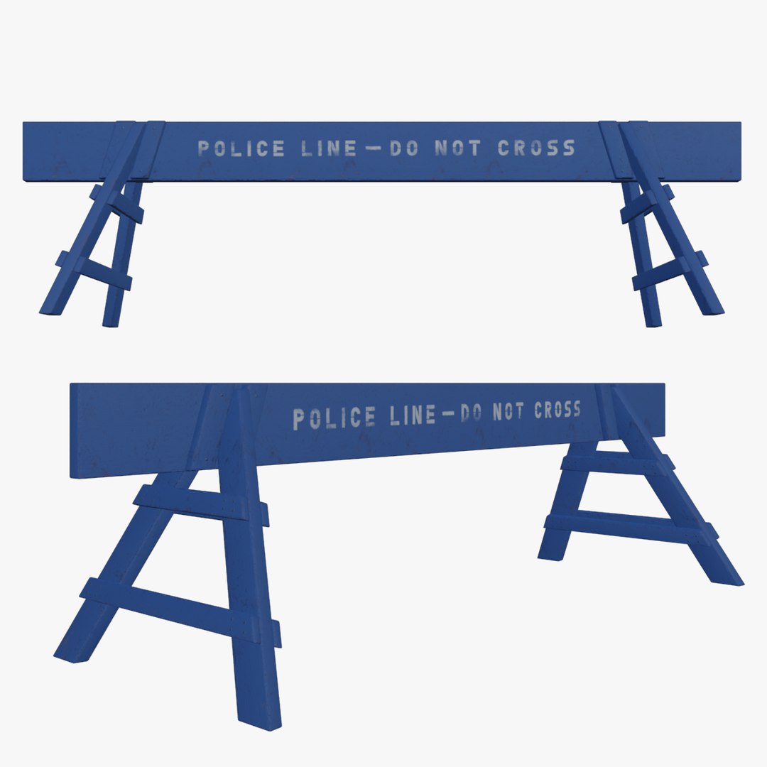3D Police Line Wooden Barrier - TurboSquid 2332494
