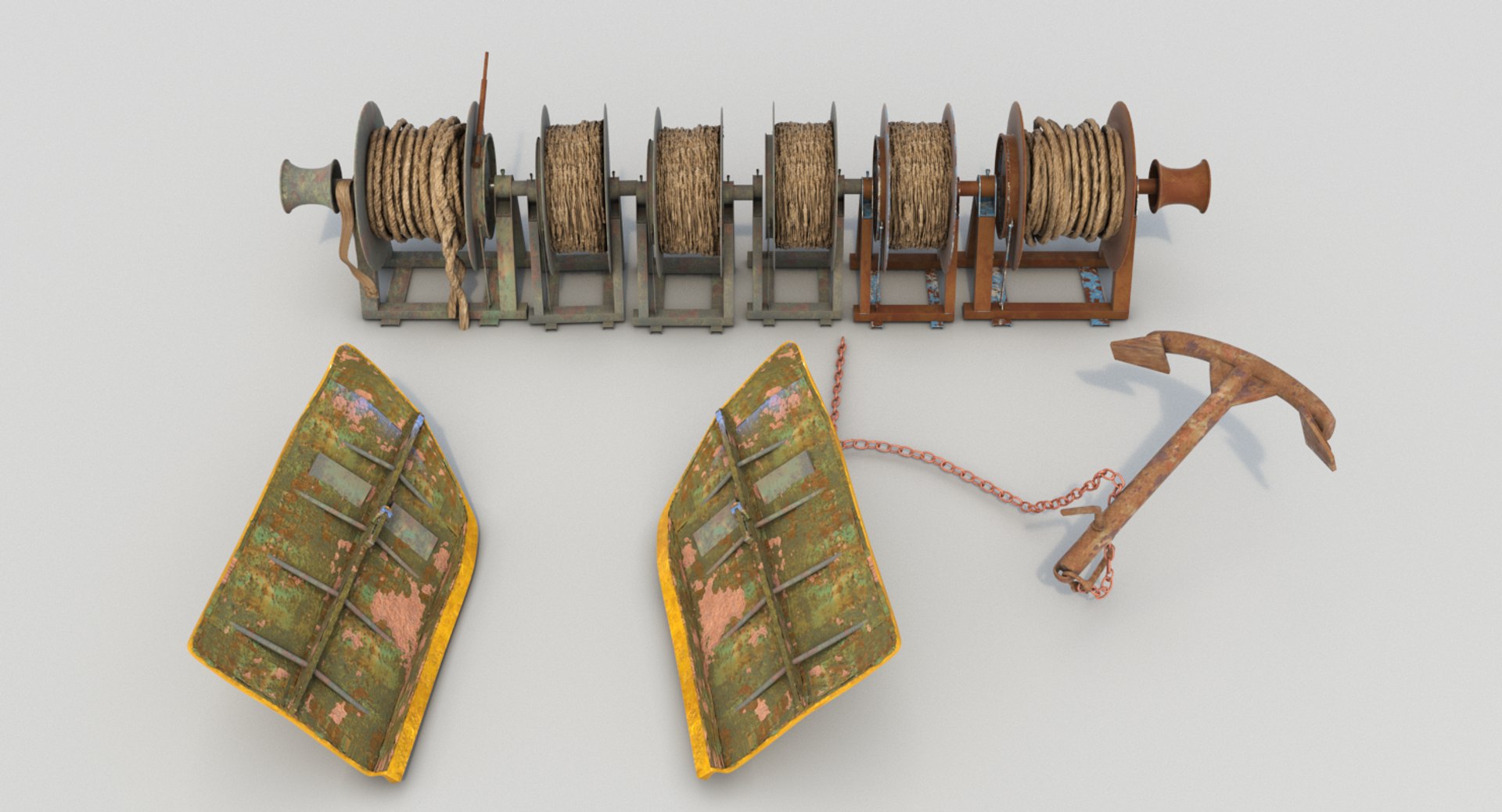 Props Fishing Boat 3d Model